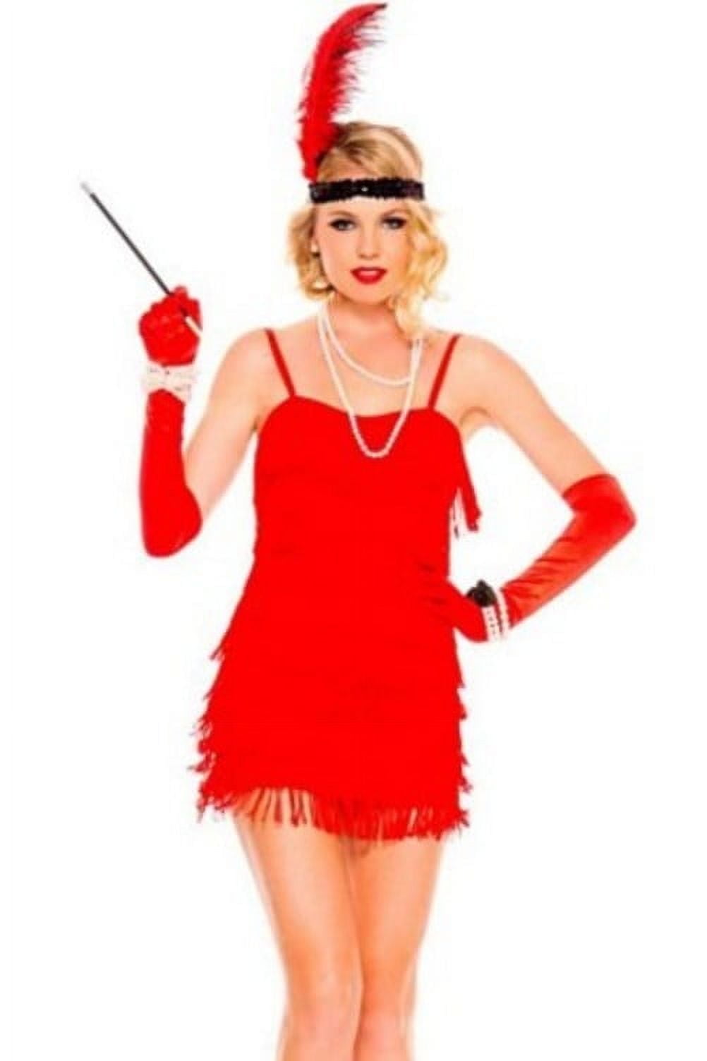 Music Legs Women's 1920's Flapper Adult Costume Red - Small/Medium ...