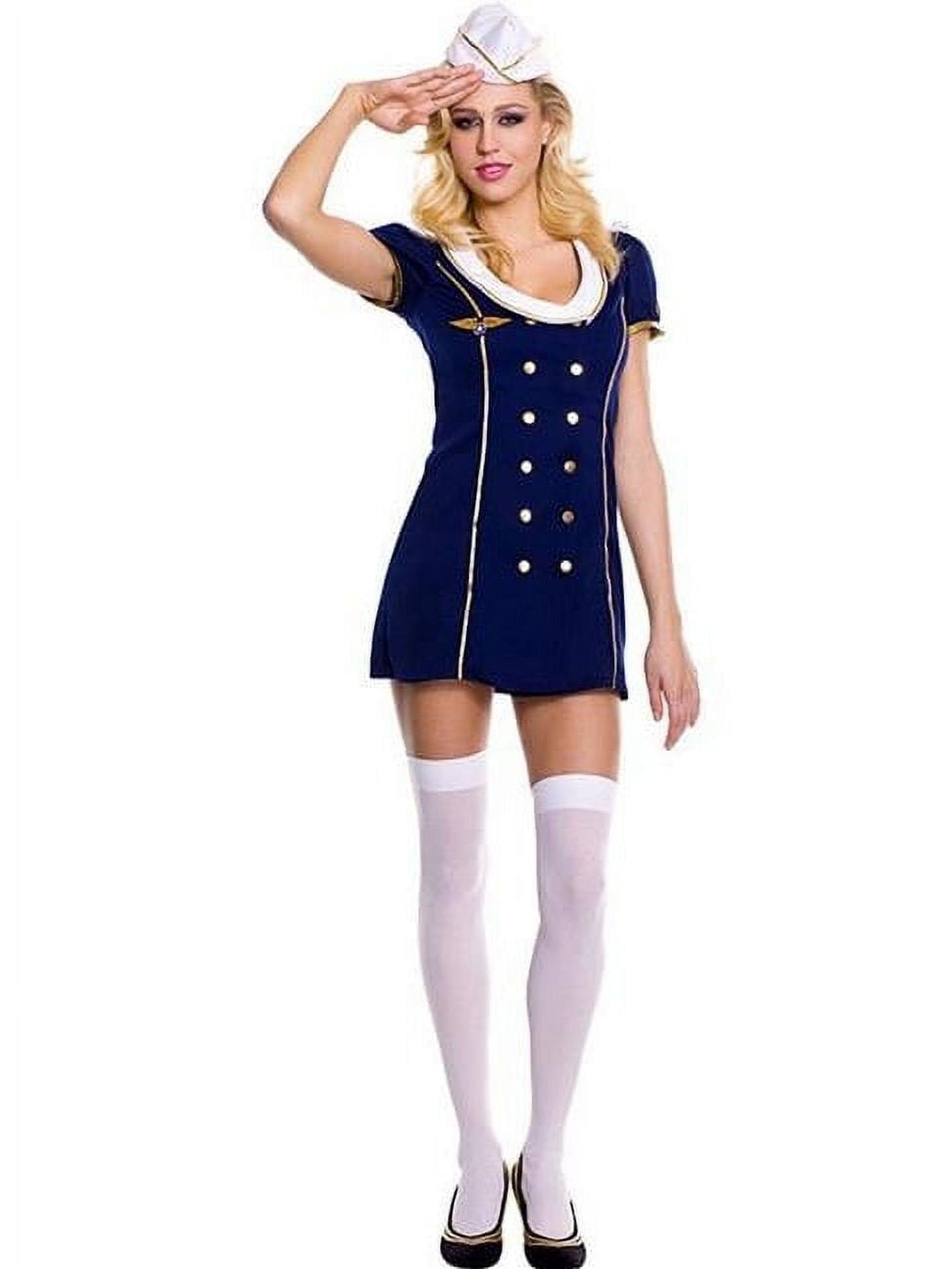 Music Legs Women's 70433-XS 2 Piece Private Jet Captain Dress, Extra ...