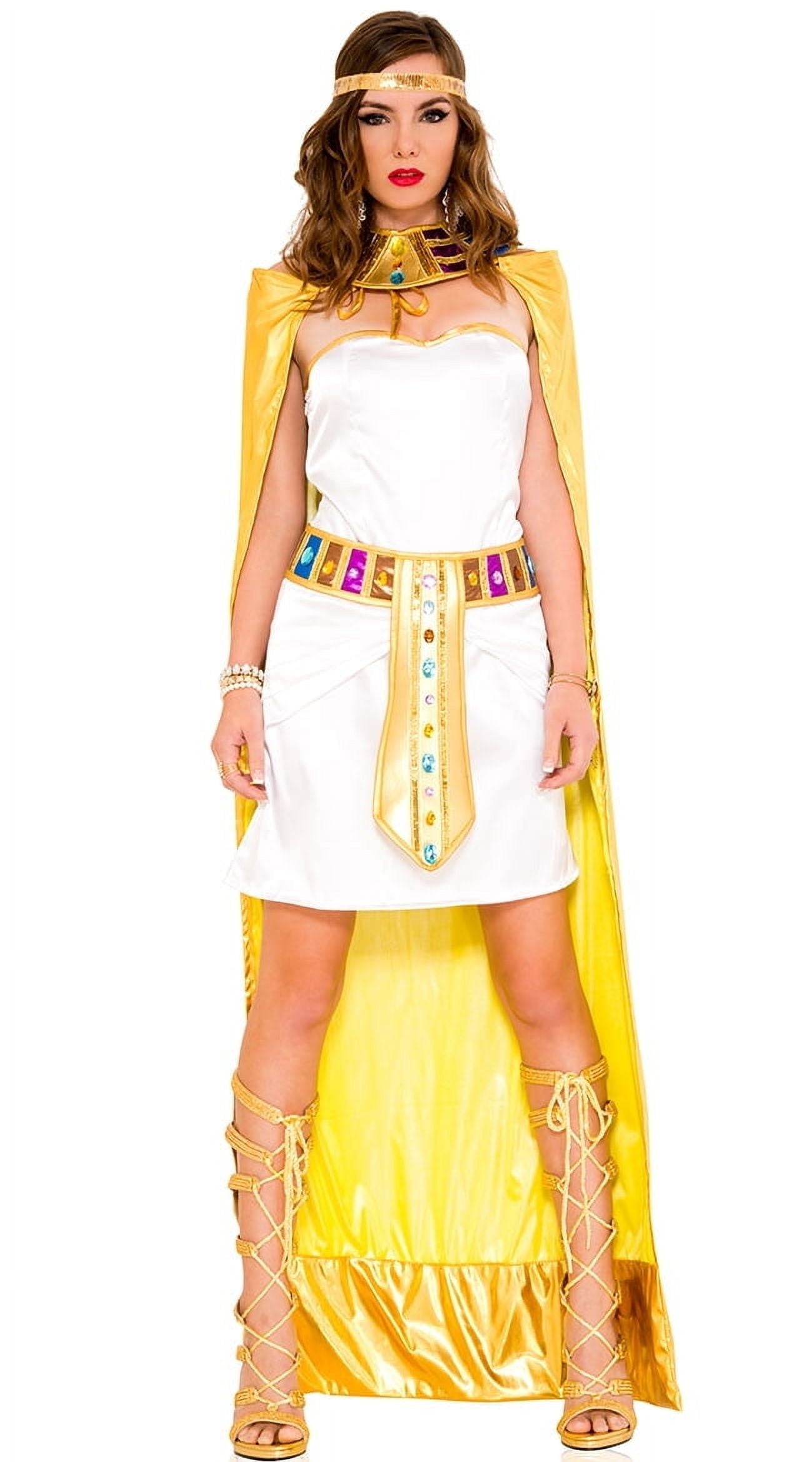 Music Legs Women's Golden Queen Cleopatra Costume, Golden Queen Costume ...