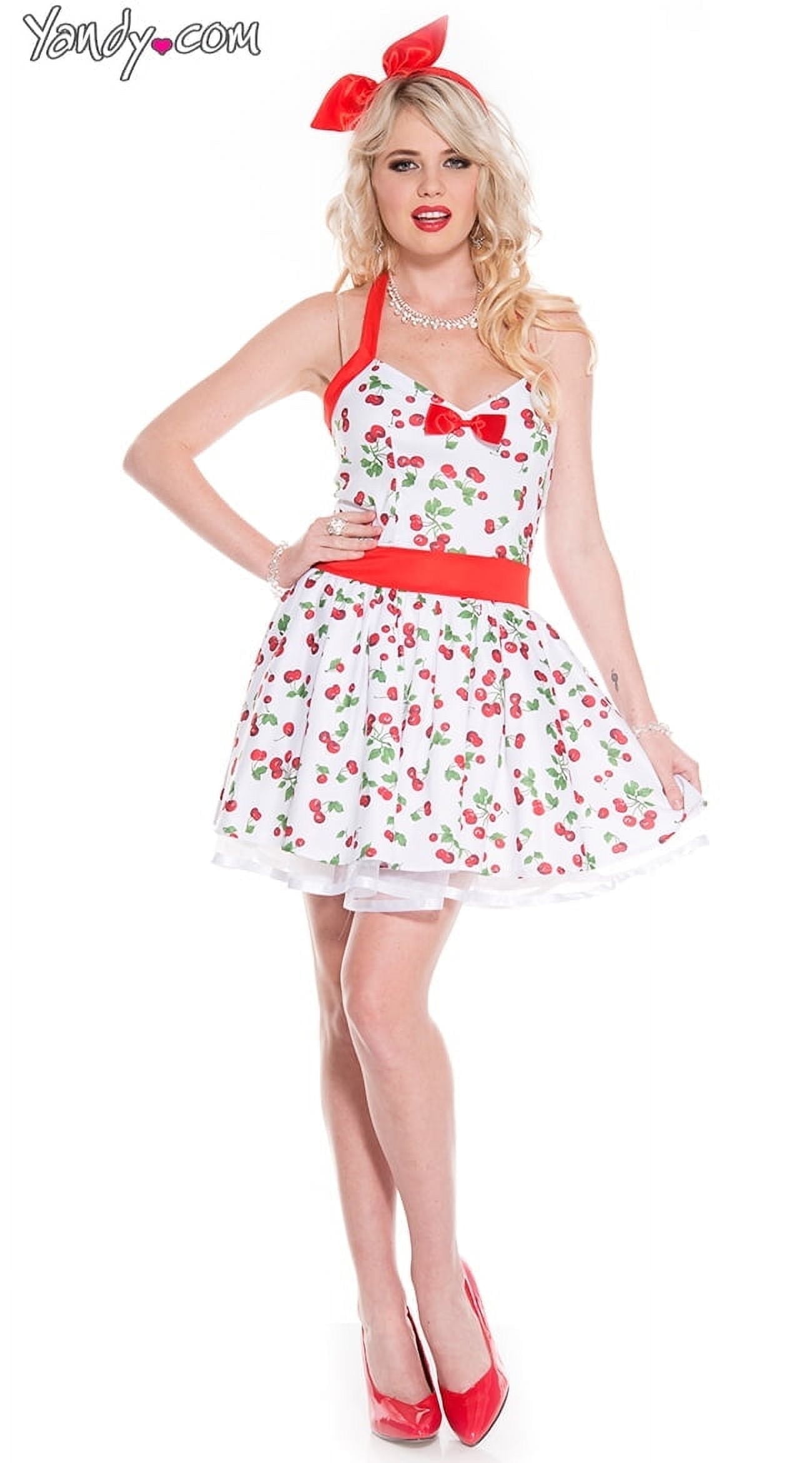 Music Legs Women's Retro Sexy Cherry Costume, Retro Pinup Costume ...