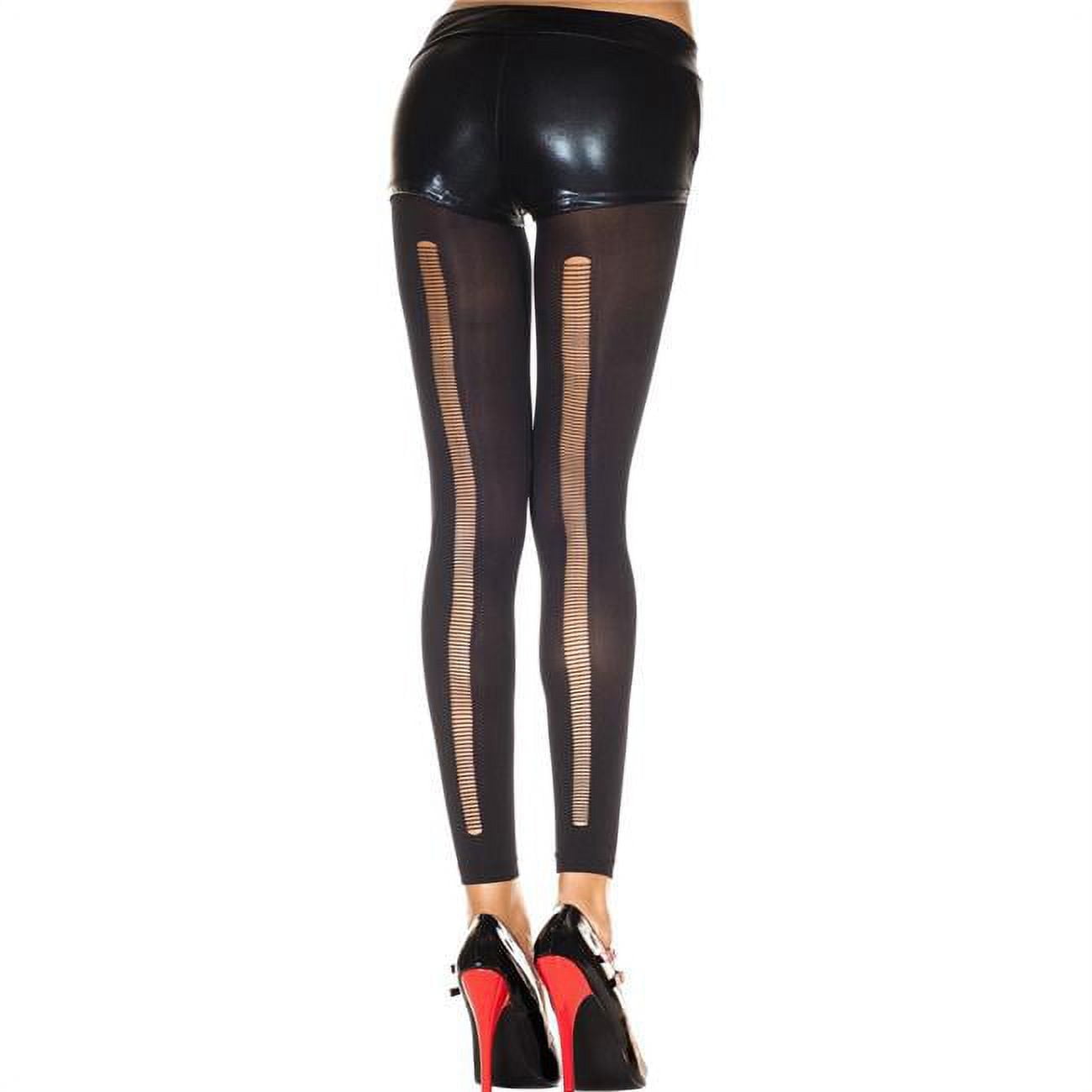 Music Legs Women's Slashed back spandex footless tights 35241-BLACK ...