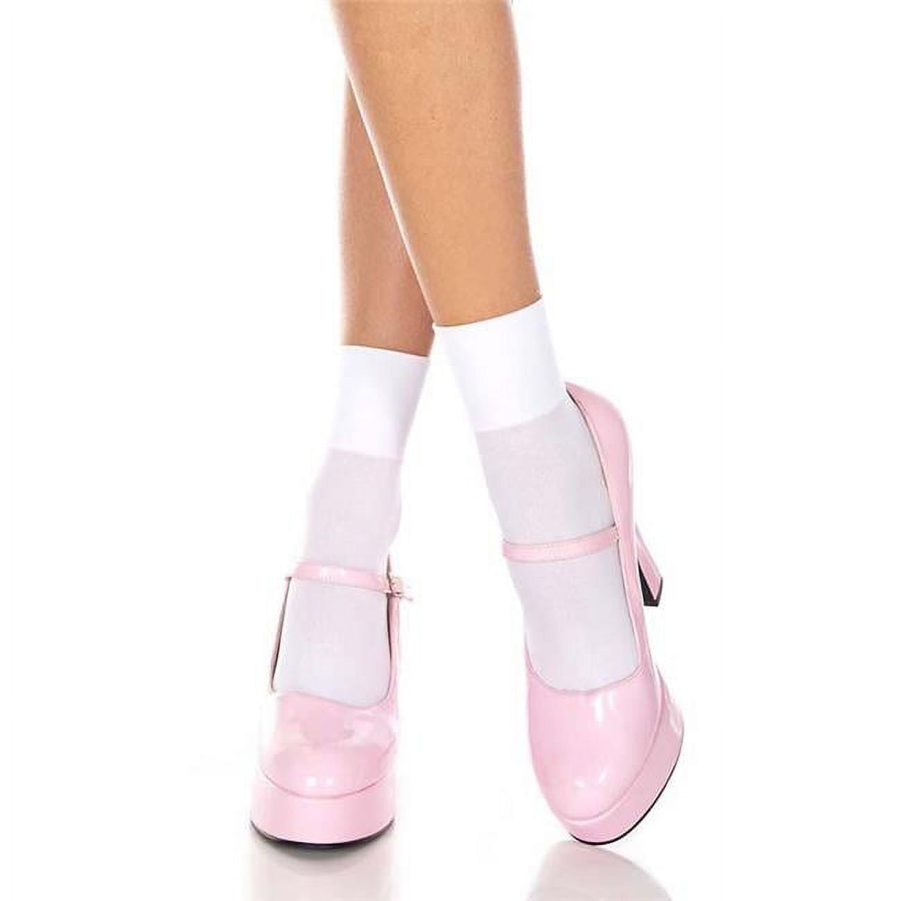Music Legs Women's Opaque Anklet, Ruffle Trim, White - Walmart.com