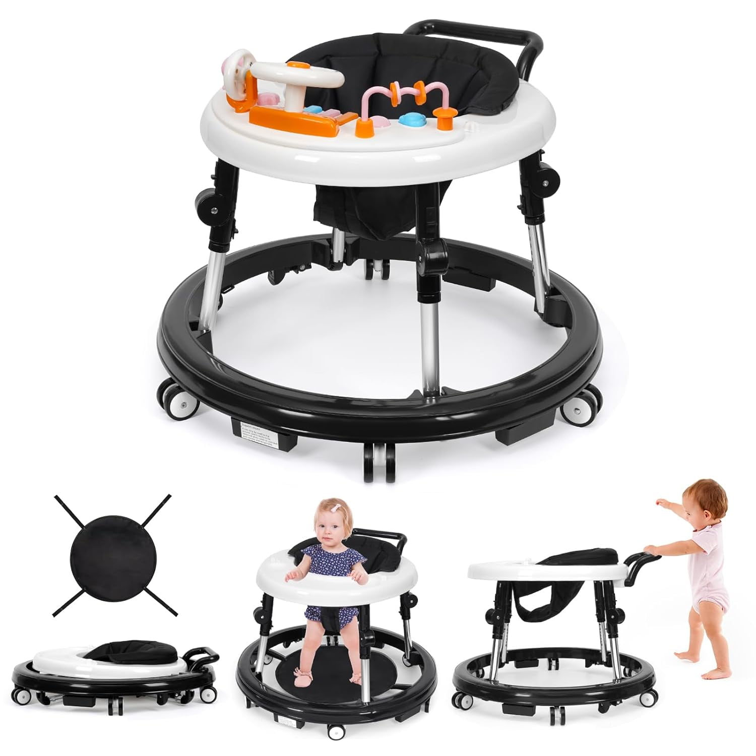 Music and Lights Baby Walker Foldable with 9 Adjustable Heights, Baby ...