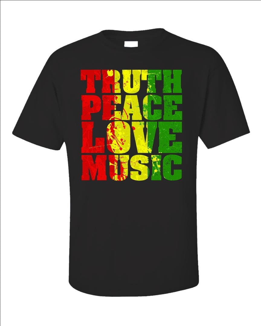 Rasta Reggae Shirt with Truth Peace Love Music Design - Walmart.com