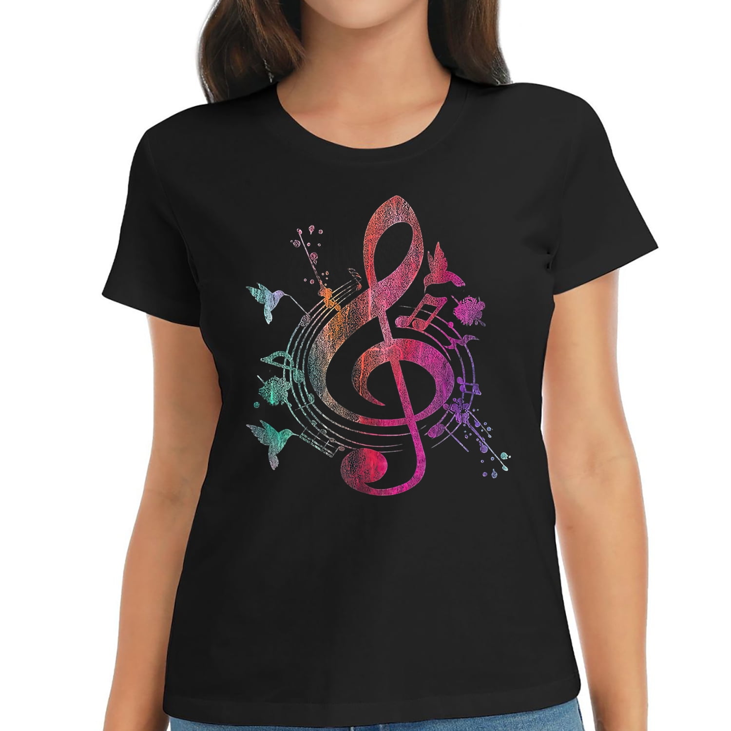 Music Musical Instrument Birds Treble Clef T-Shirt - Walmart.com