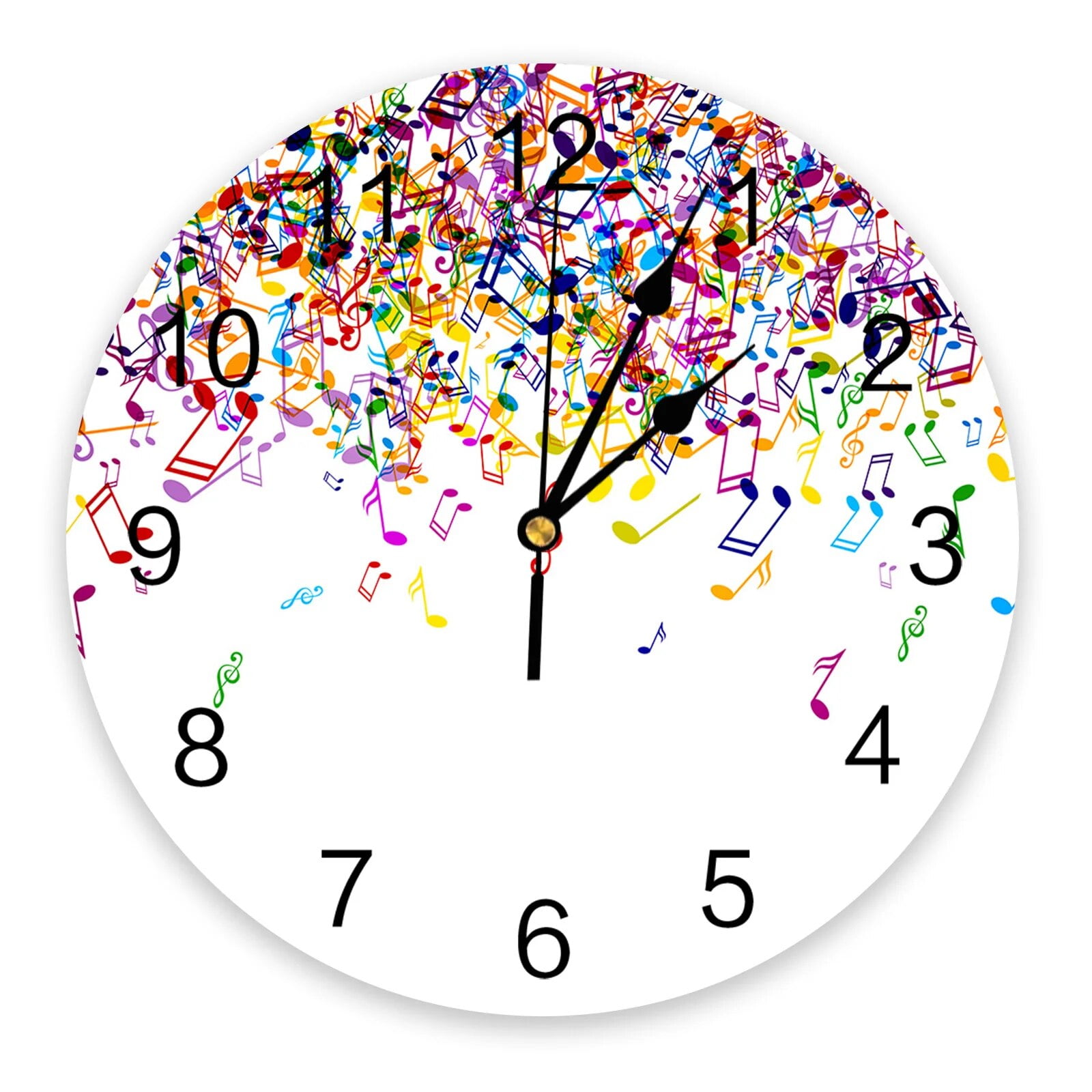 Music Musical Note Colorful Clocks Wall Home Decor Modern Kitchen Room ...