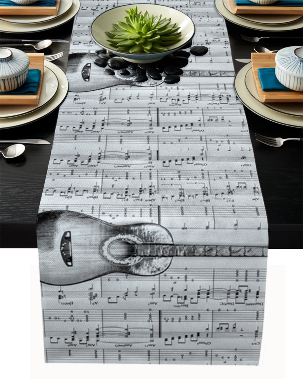 Music Musical Note Colorful Table Runner for Dining Table Wedding ...
