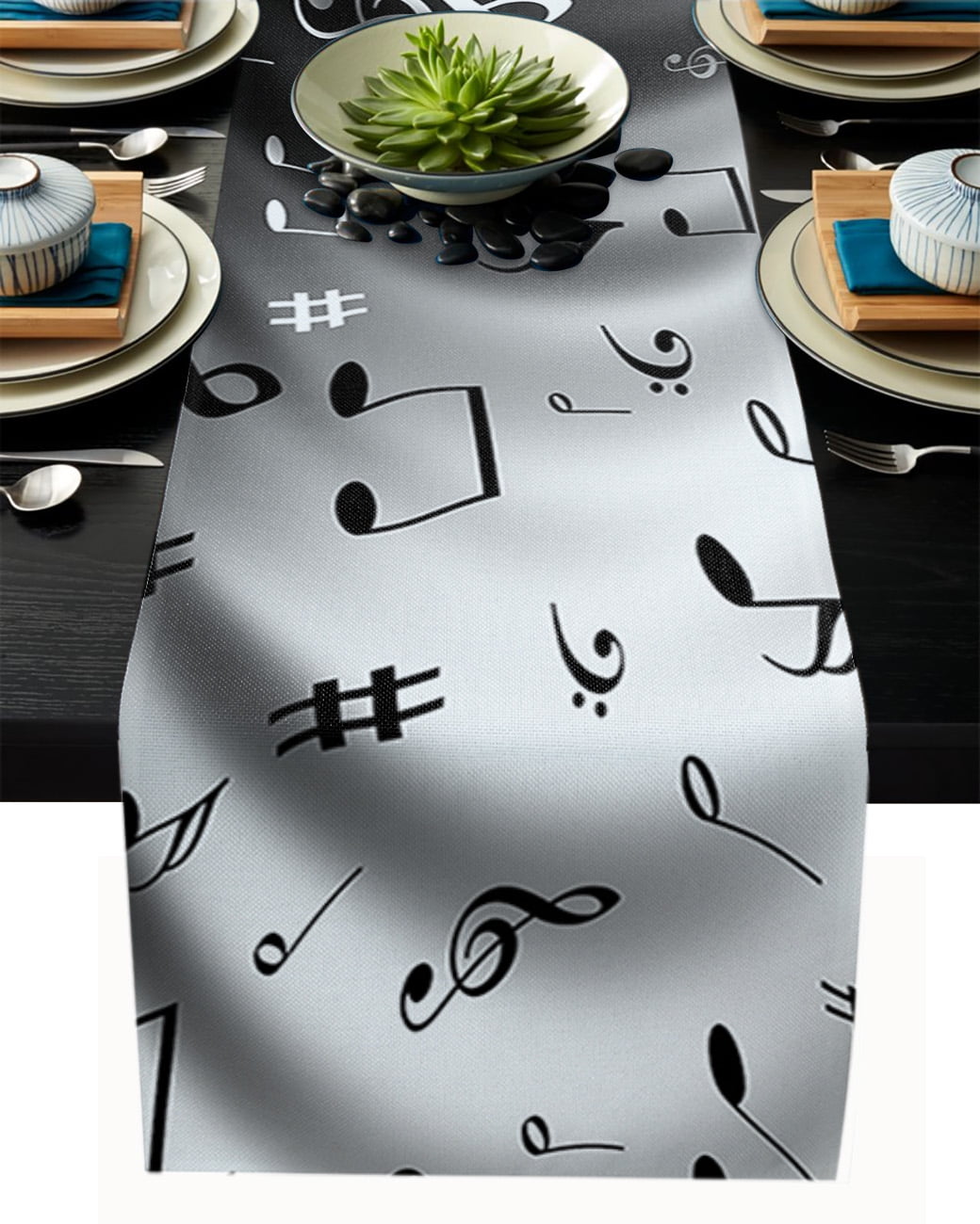 Music Musical Note Colorful Table Runner for Dining Table Wedding ...