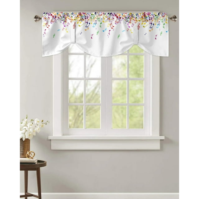 Music Musical Note Colorful Window Curtain Kitchen Cabinet Coffee Tie ...