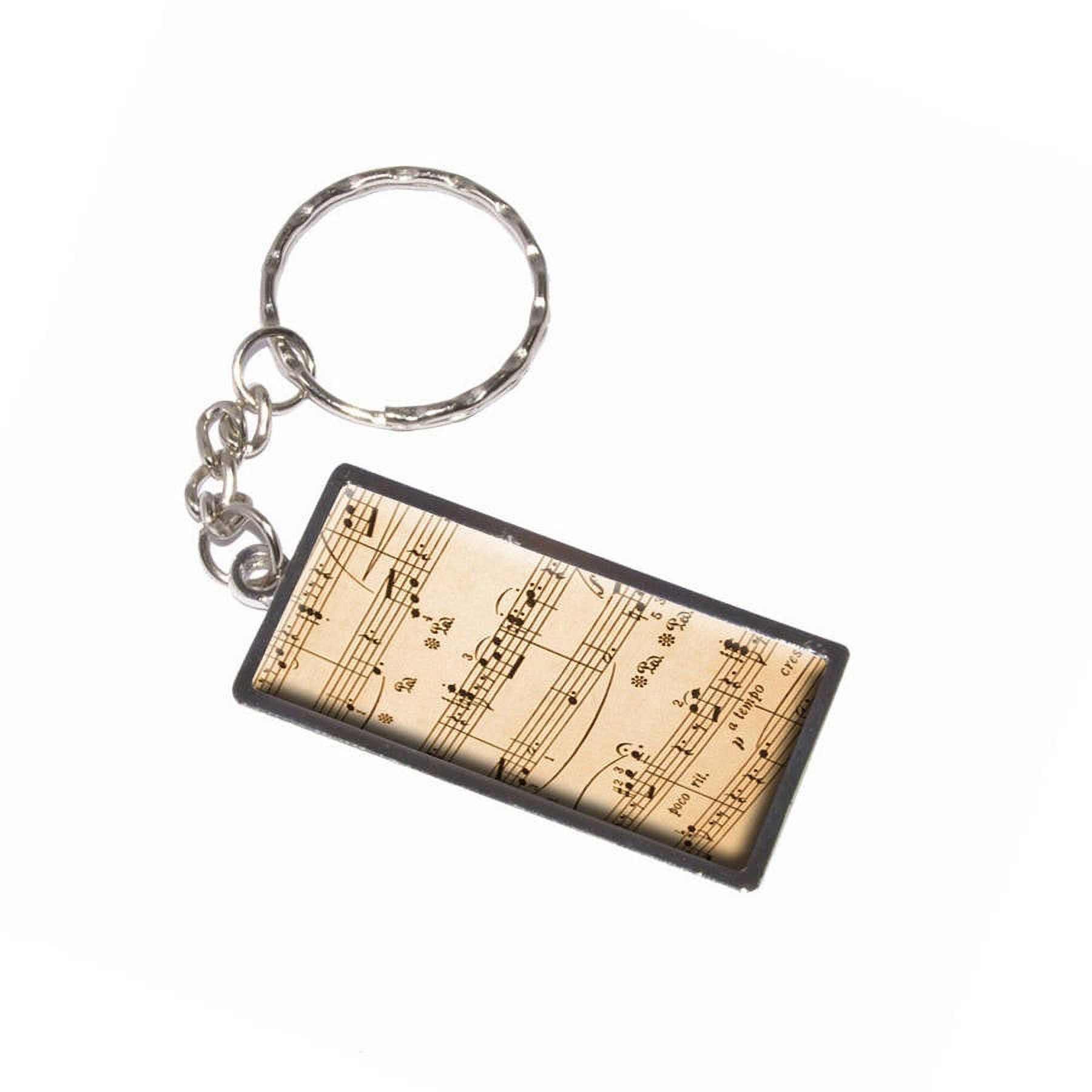 Music Musical Sheet Notes Vintage Treble Clef Keychain Key Chain Ring ...