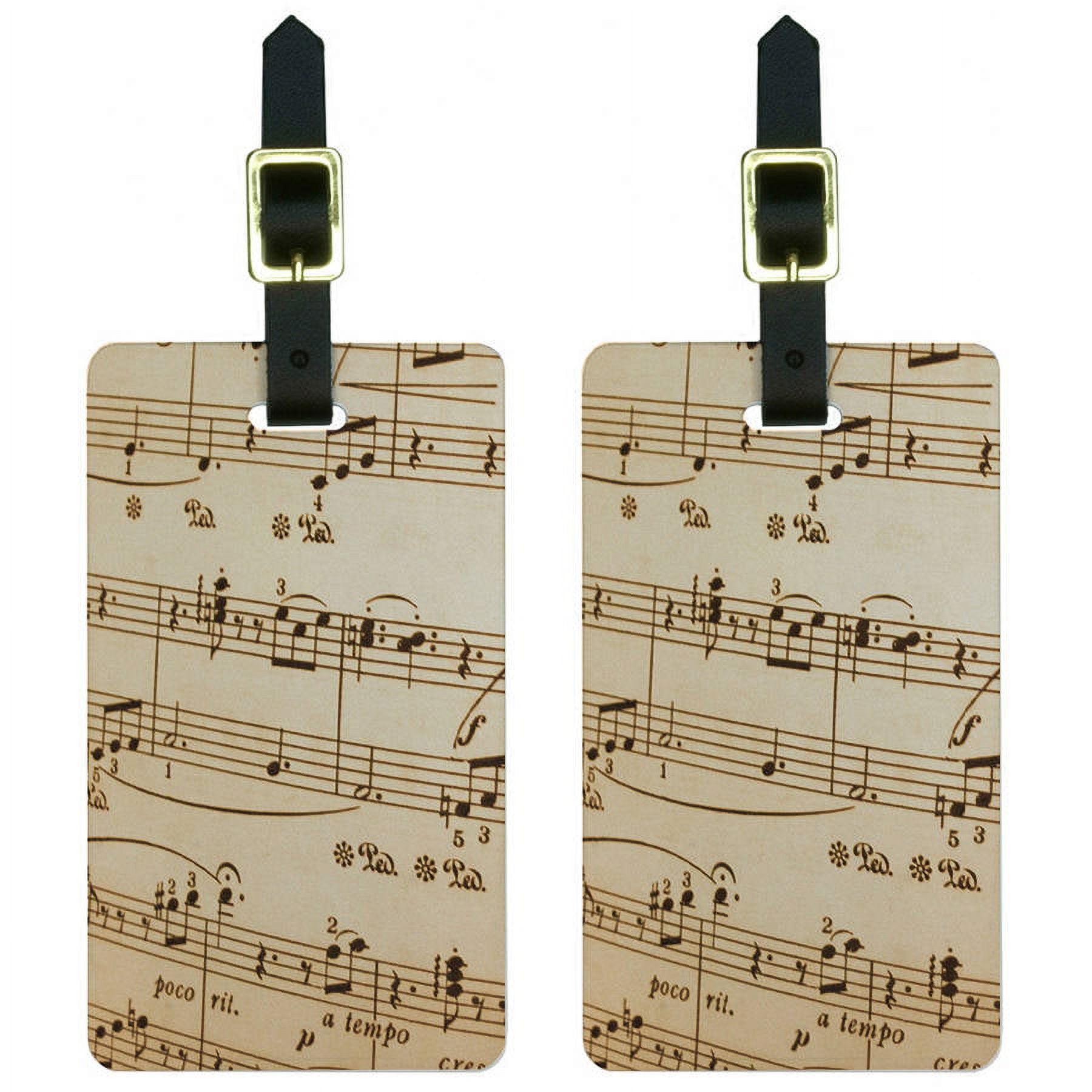Music Musical Sheet Notes Vintage Treble Clef Luggage Tags ID, Set of 2 ...