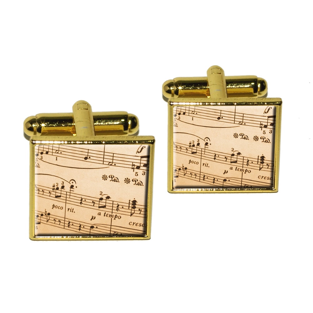 Music Musical Sheet Notes Vintage - Treble Clef Square Cufflinks ...