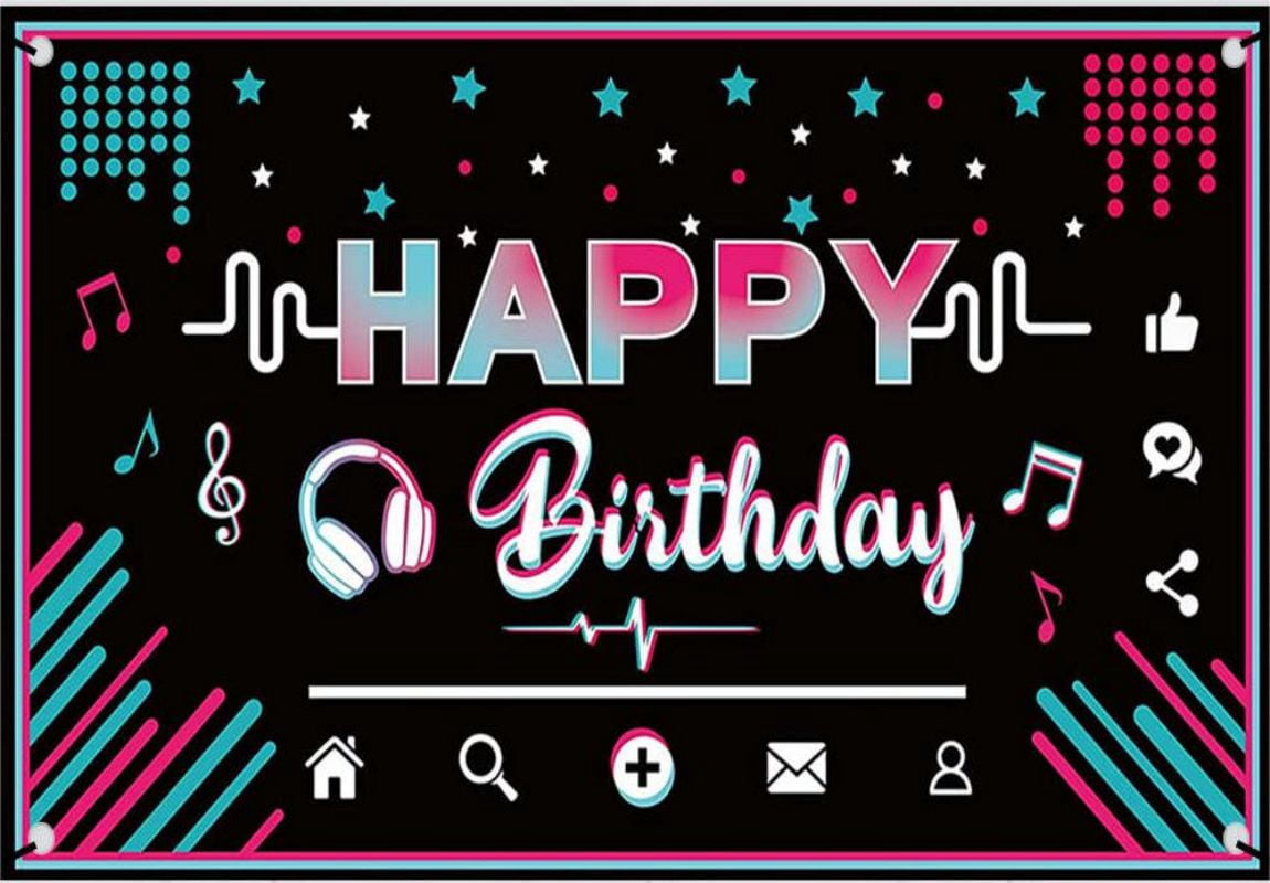 Music Neon Custom Birthday Backdrop Freedom Background Photography ...