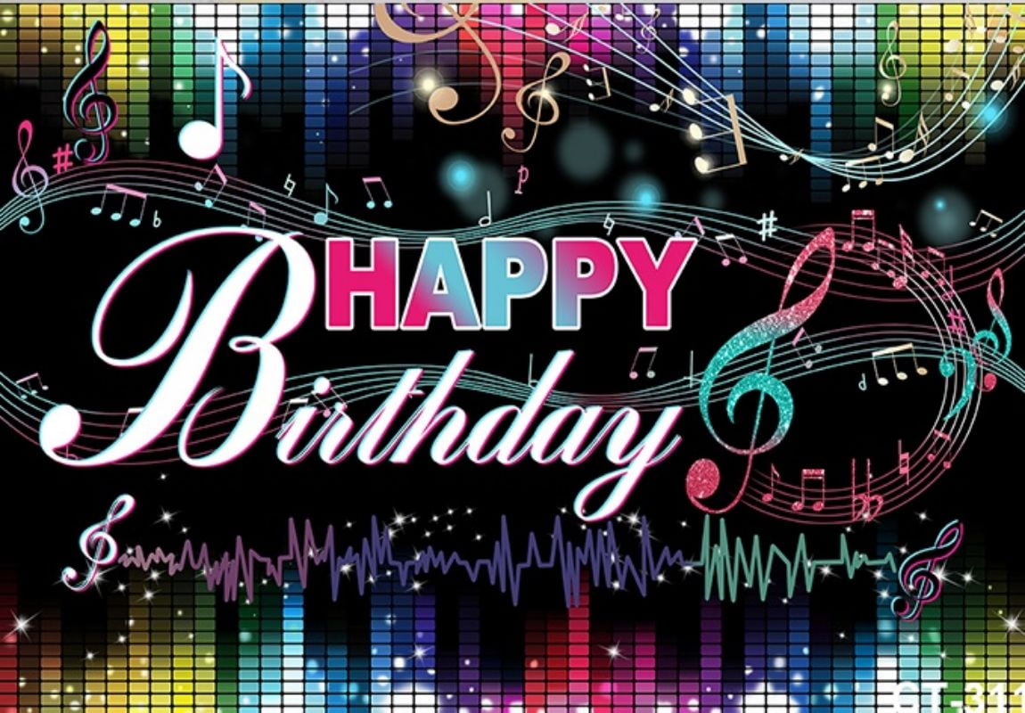 Music Neon Custom Birthday Backdrop Freedom Background Photography ...