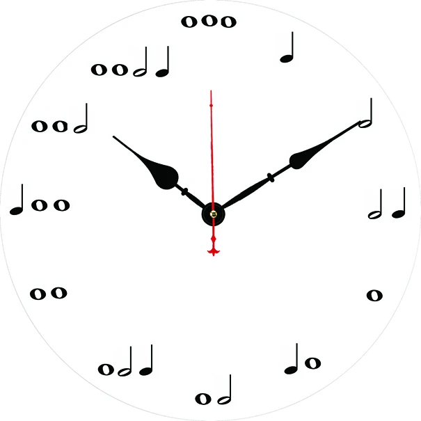 Music Notation Wall Clock Modern Design Living Room Bedroom Office ...