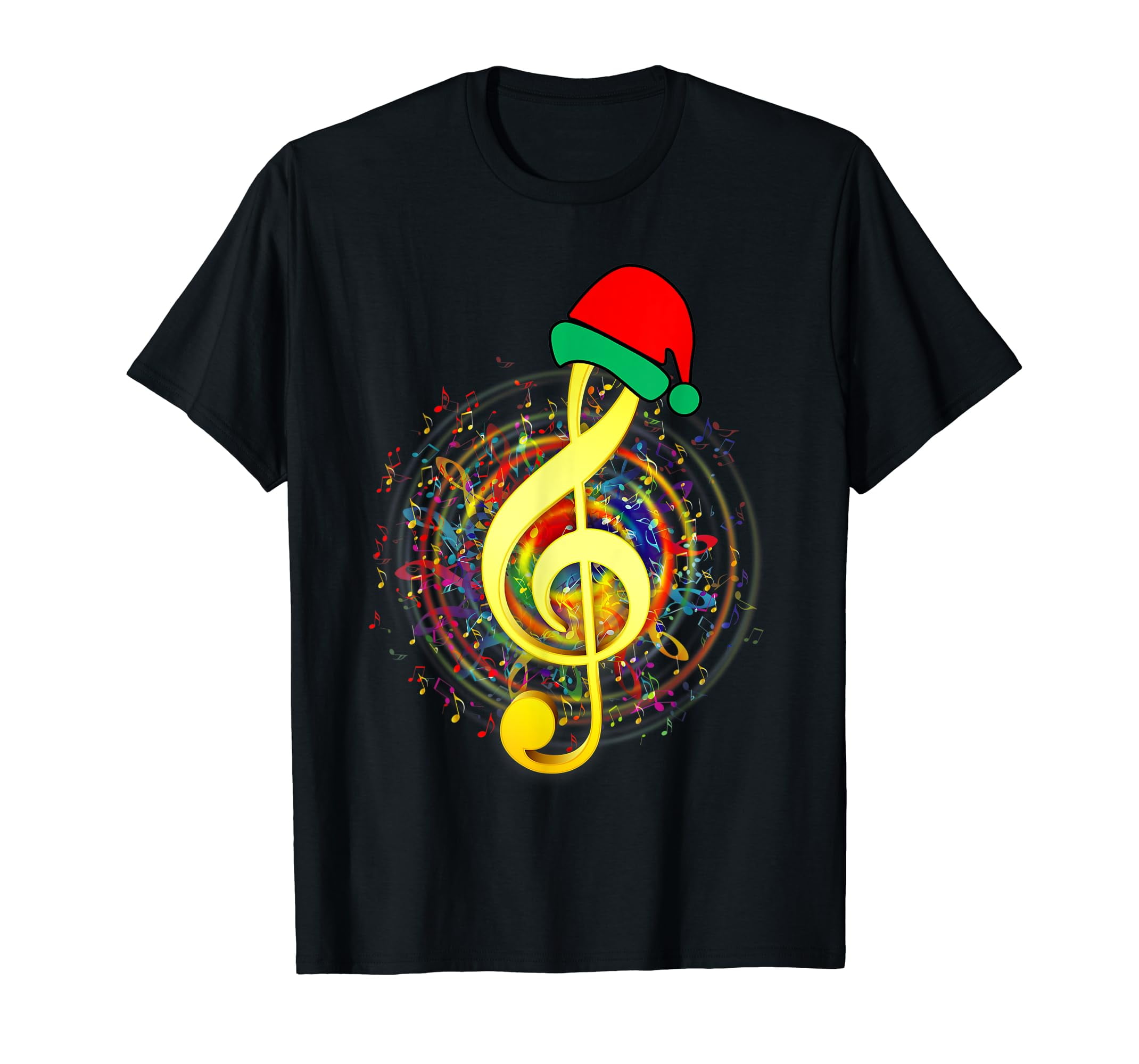 Music Note Christmas Music Instrument T-Shirt Black Tee - Walmart.com
