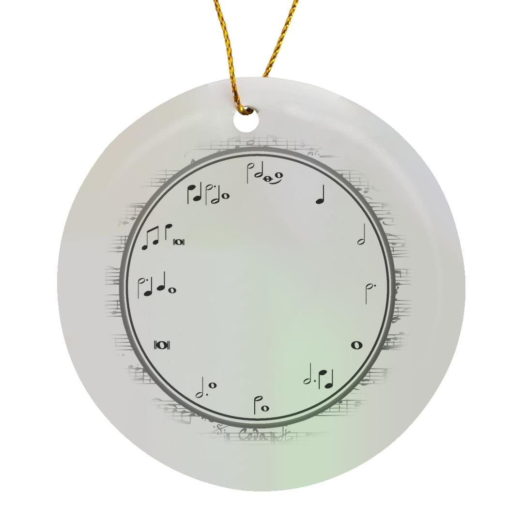 3drose, Music Note Clock Face - Musical Notes Time - Black and White ...