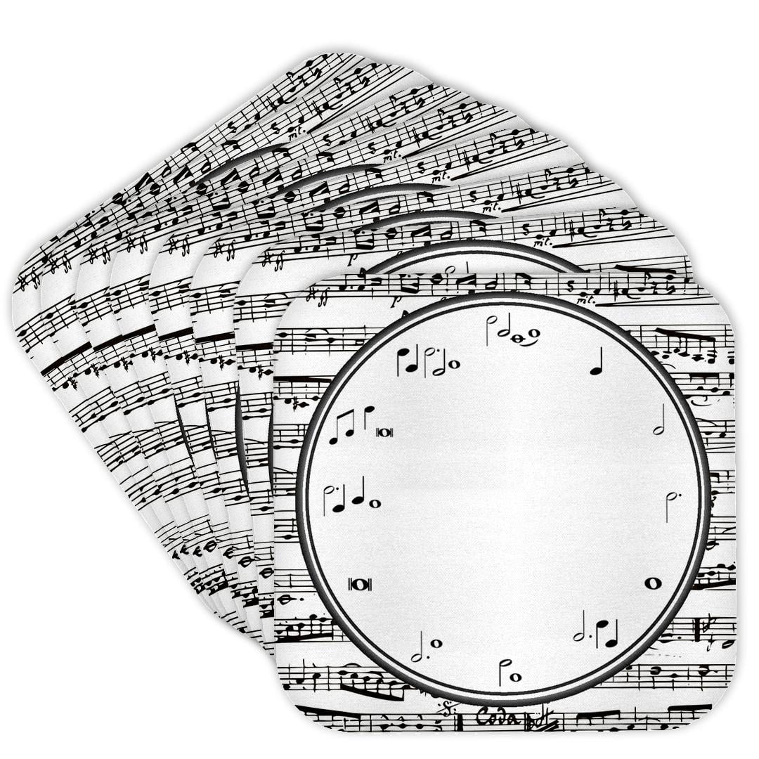 3drose, Music Note Clock Face - Musical Notes Time - Black and White ...