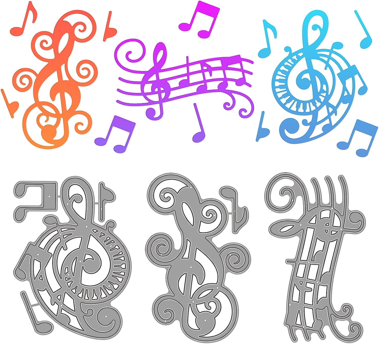 Music Note Cutting Dies Musical Notes Embossing Stencils Music Party ...