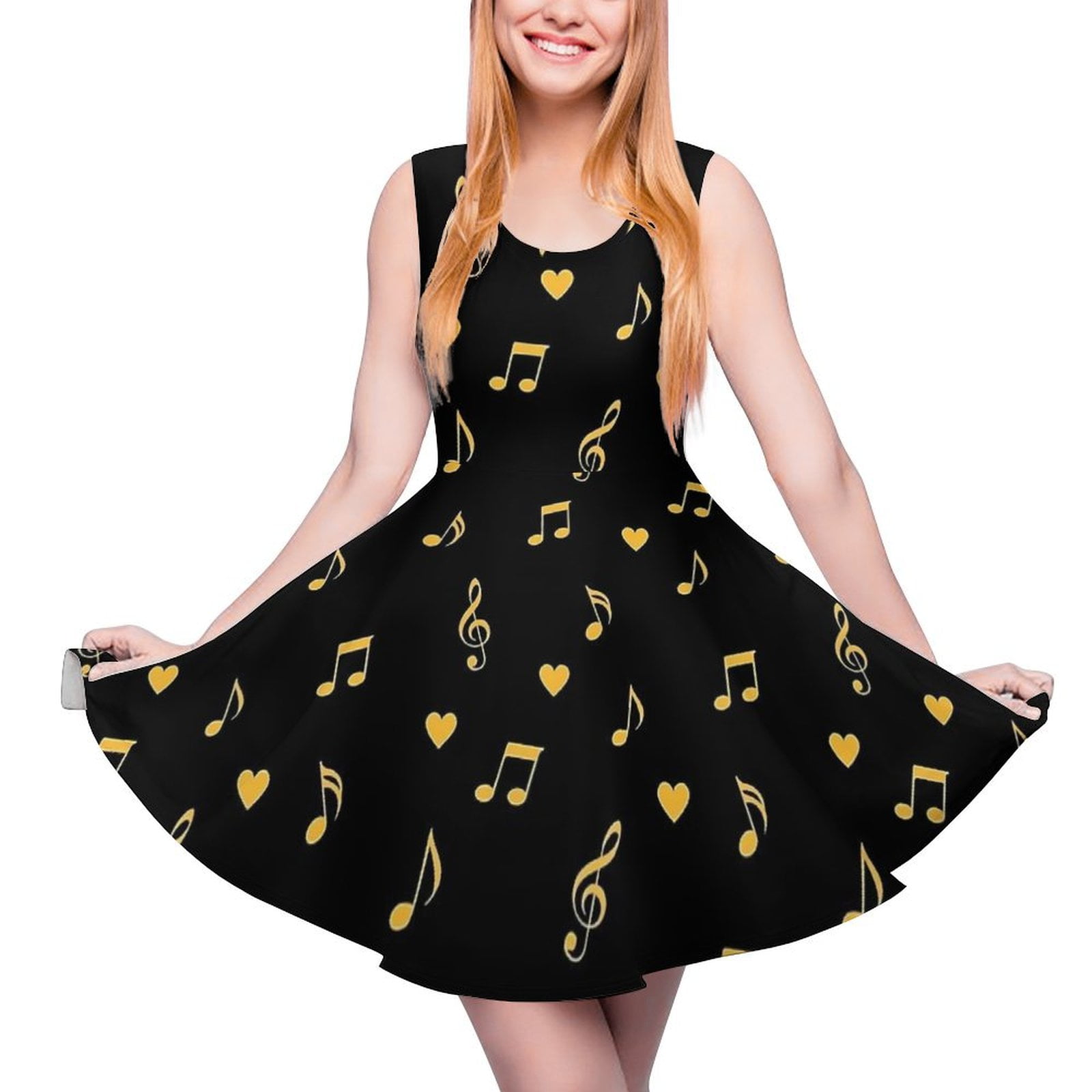 Music Note Dress High Waist Vintage Print Aesthetic Dresses Summer ...