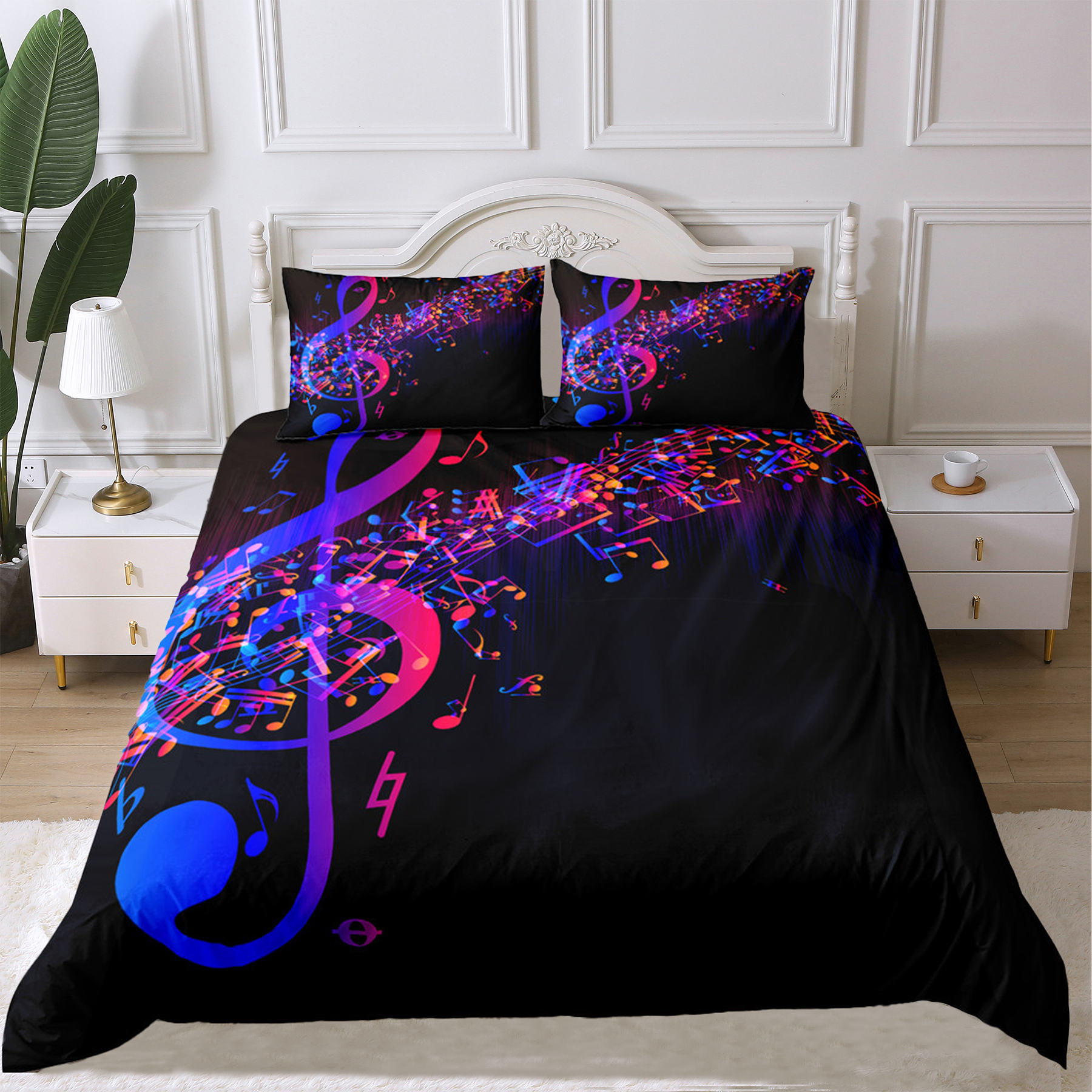 Music Note Duvet Cover Duvet Cover Twin Size Dream Theme Black ...