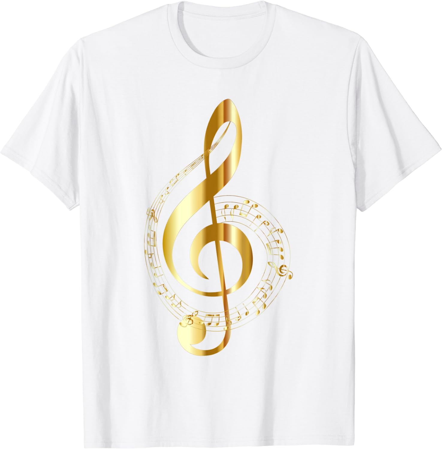 Music Note Gold Treble Clef Symbol T Shirt for Musicians T-Shirt ...