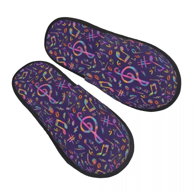 Music Note Guest Slippers for Bathroom Women Custom Print Musical Piano ...