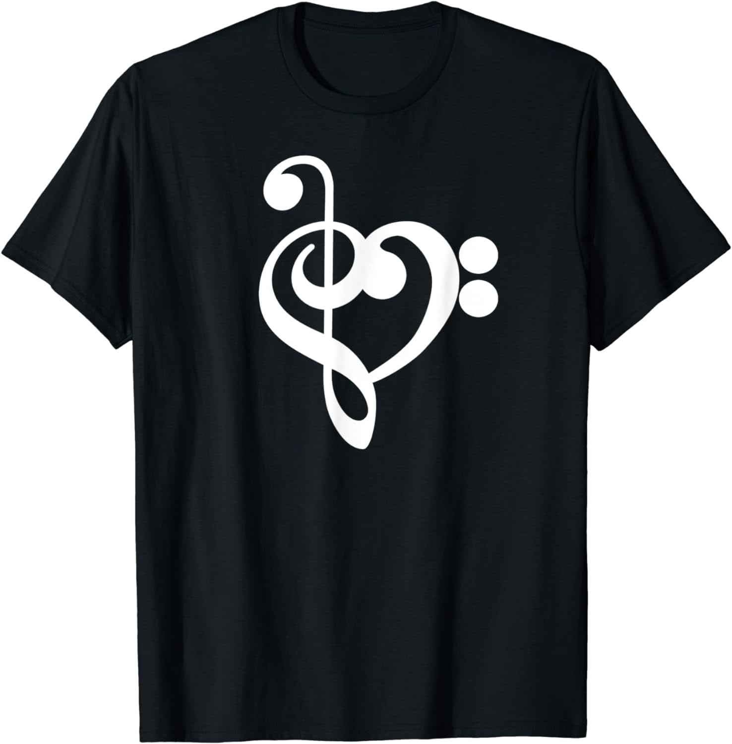 Music Note Heart Musician T Shirt - Treble Cleff Gift - Walmart.com