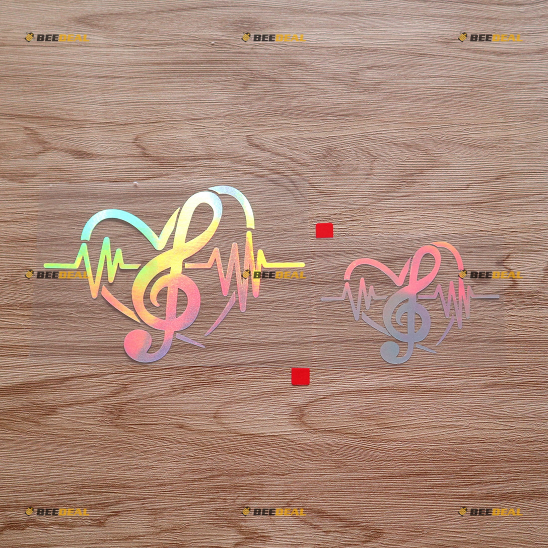 Music Note Heartbeat Lifeline Heart Inside Sticker Decal Vinyl - 2 Pack ...
