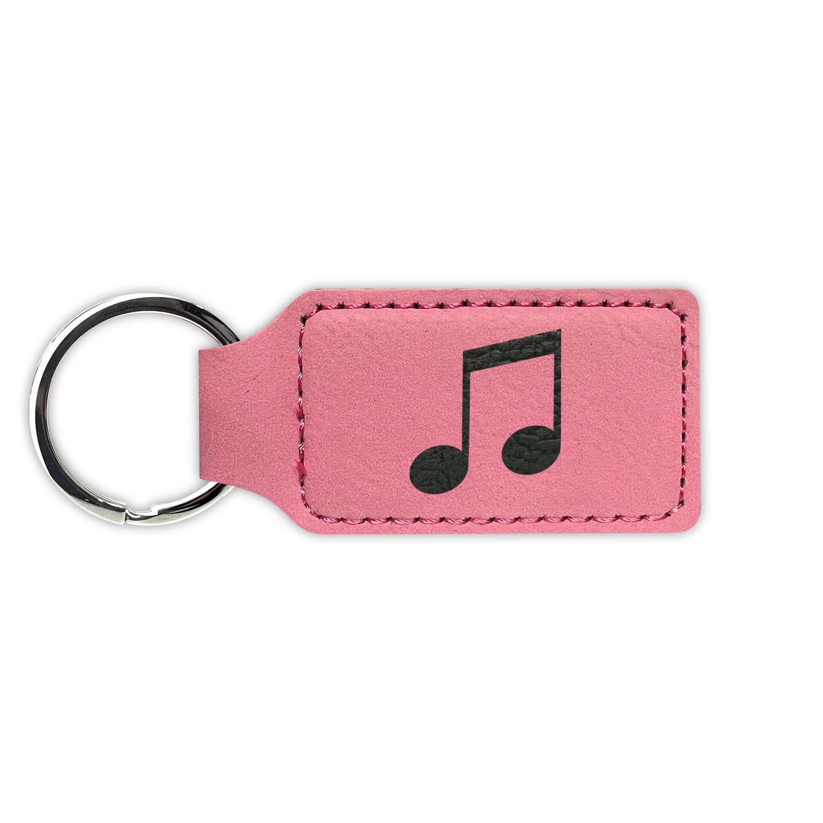 Music Note Keychain Leatherette Rectangle - Laser Engraved - Many ...
