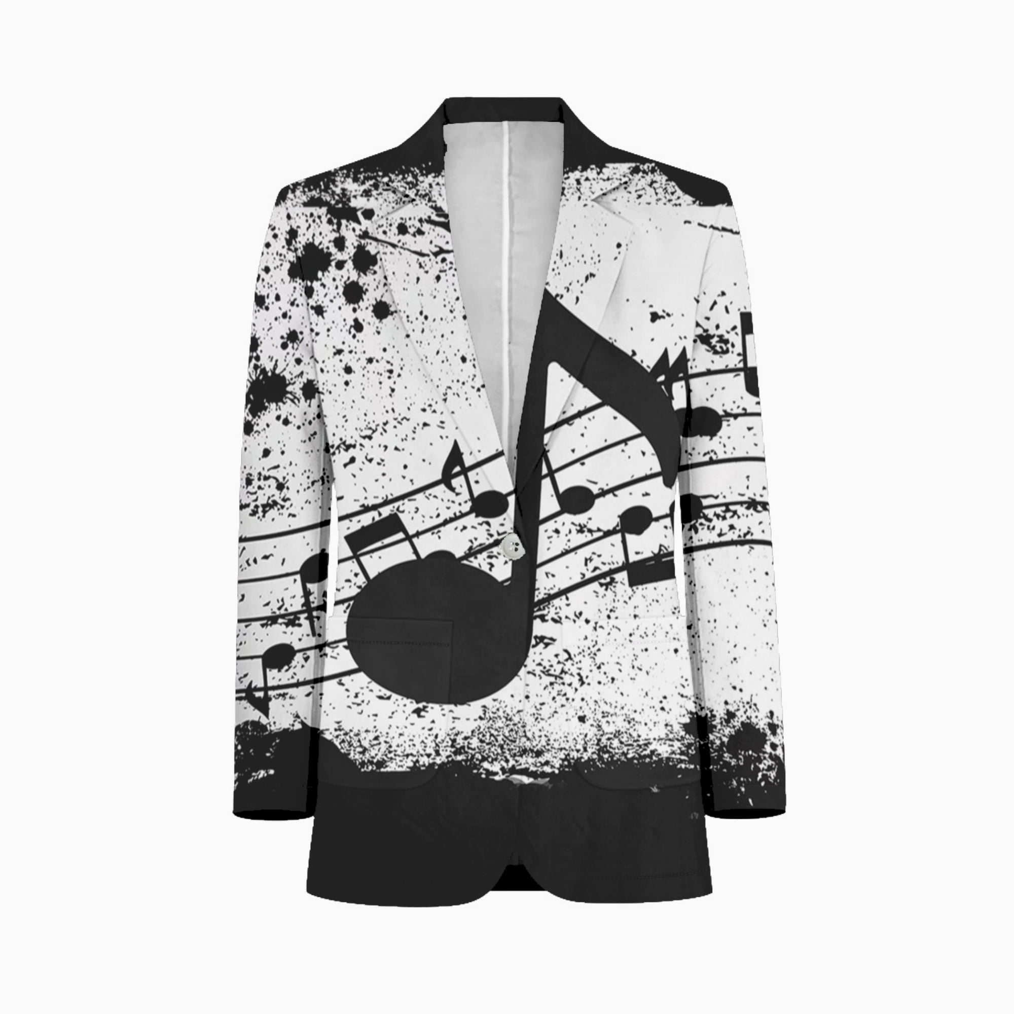 Music Note Mens Suits Shawl Collar Slim Fit Suit Mens Groom Jacket ...