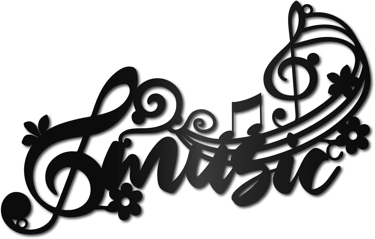 Music Note Metal Wall Decoration Hollow Silhouette Iron Art Wall ...