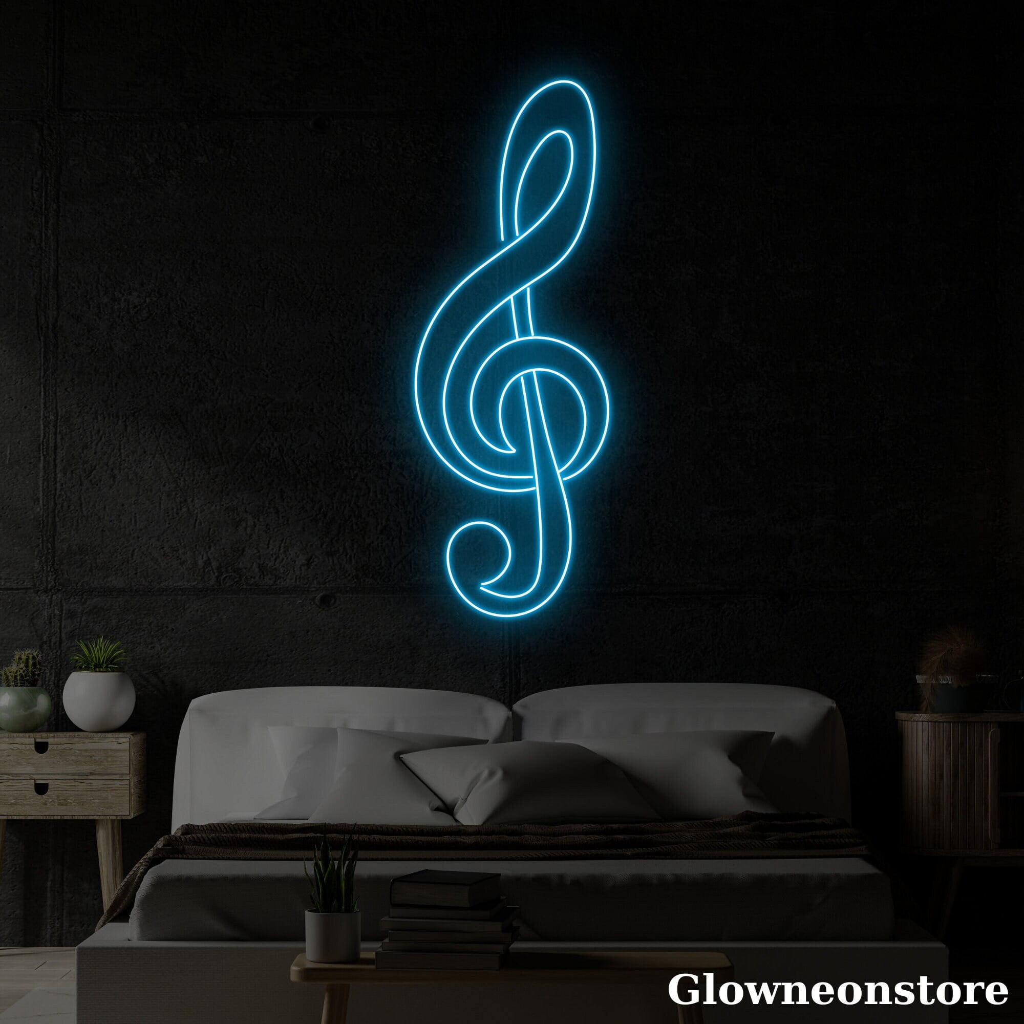 Music Note Neon Sign, Note Led Sign, Chord Notes Wall Hanging, Coffee ...