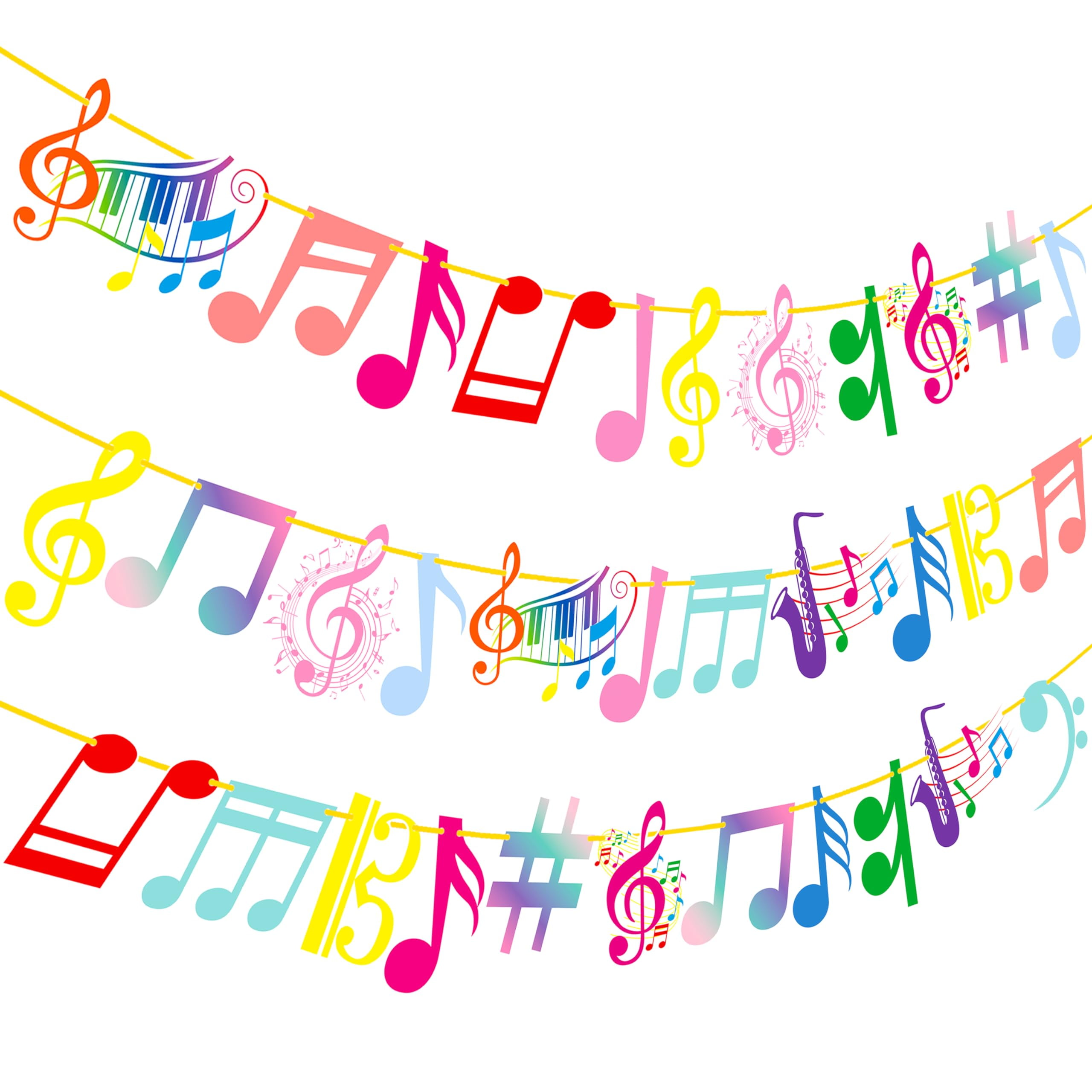 Music Note Party Banners Colorful Musical Party Music Note Carboad ...