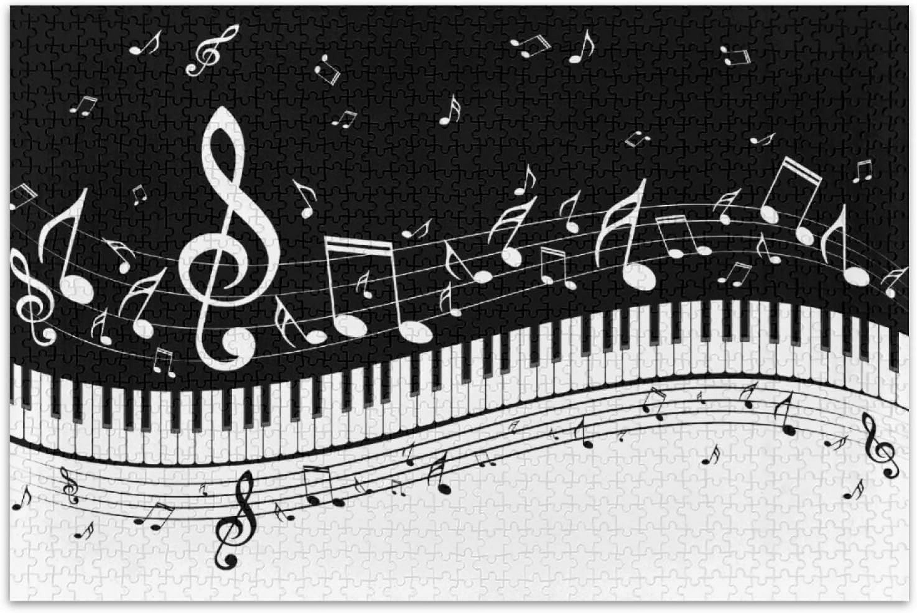 Music Note Piano Keyboard Jigsaw Puzzles for Adults, 500 Pieces Fun and ...