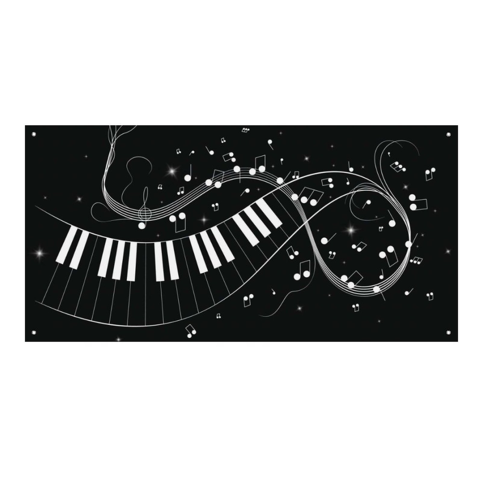 Music Note Piano Pattern Banners Flag Hanging Backdrop Sign Wall ...