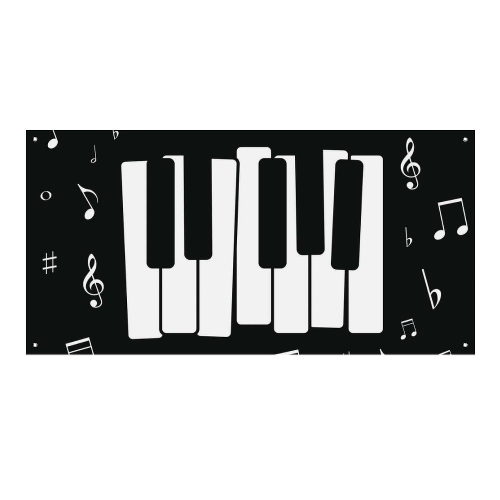 Music Note Piano Pattern Banners Flag Hanging Backdrop Sign Wall ...