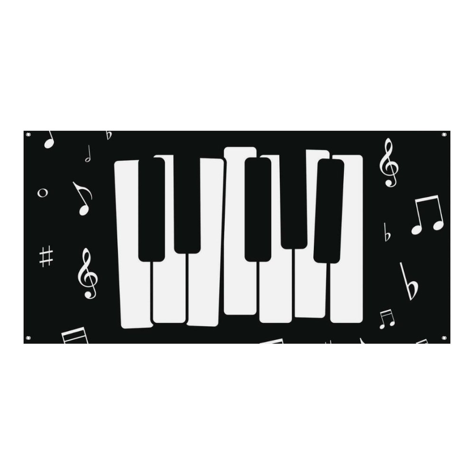 Music Note Piano Pattern Banners Flag Hanging Backdrop Sign Wall ...