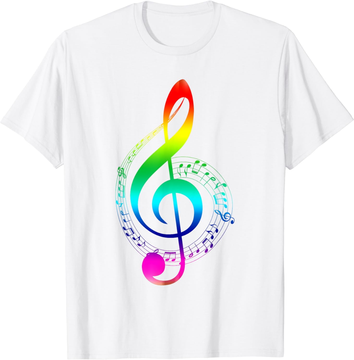 Music Note Rainbow Treble Clef Musical Symbol for Musicians T-Shirt ...
