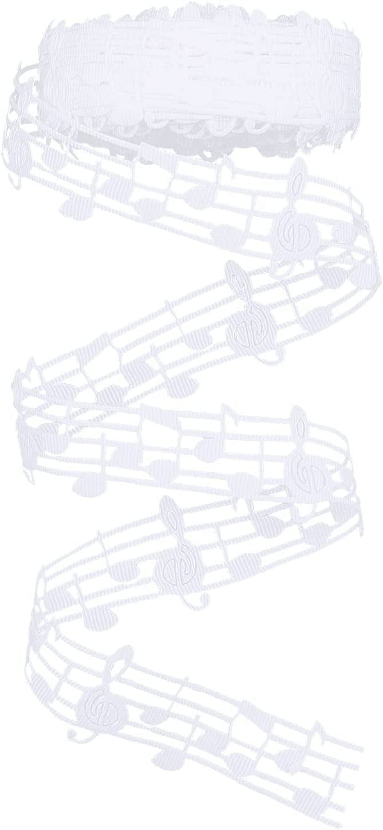 Music Note Ribbon 10 Yards White Decorative Hollow Out Wrapping Ribbon ...