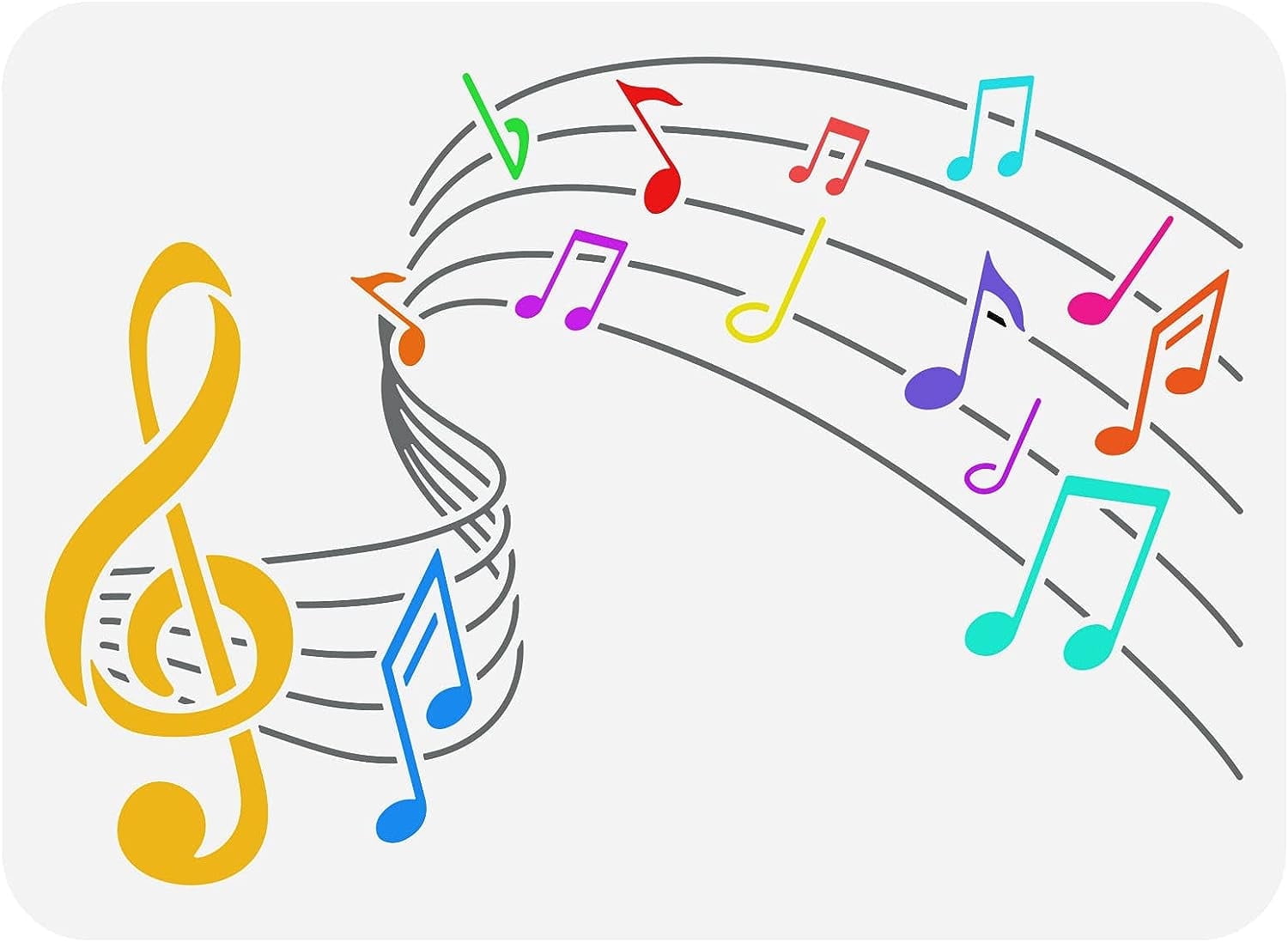 Music Note Stencil 11.7x8.3 inch Reusable Plastic PET Treble Clef ...