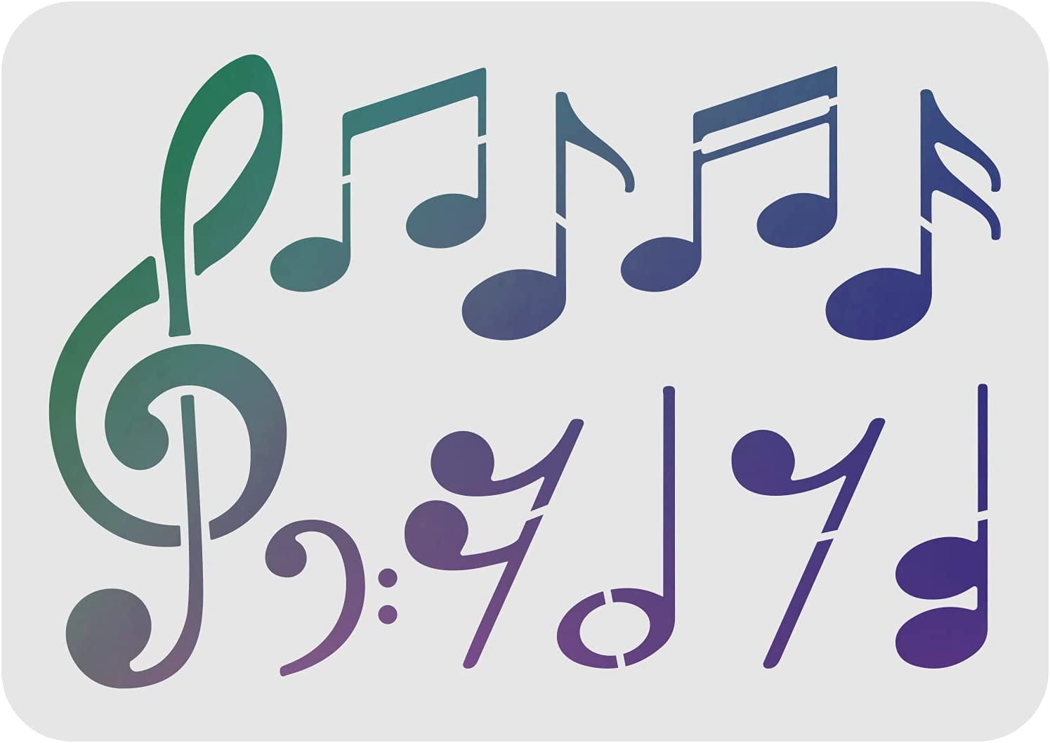 Music Note Stencil 29.7x21cm Plastic Music Note Drawing Painting ...