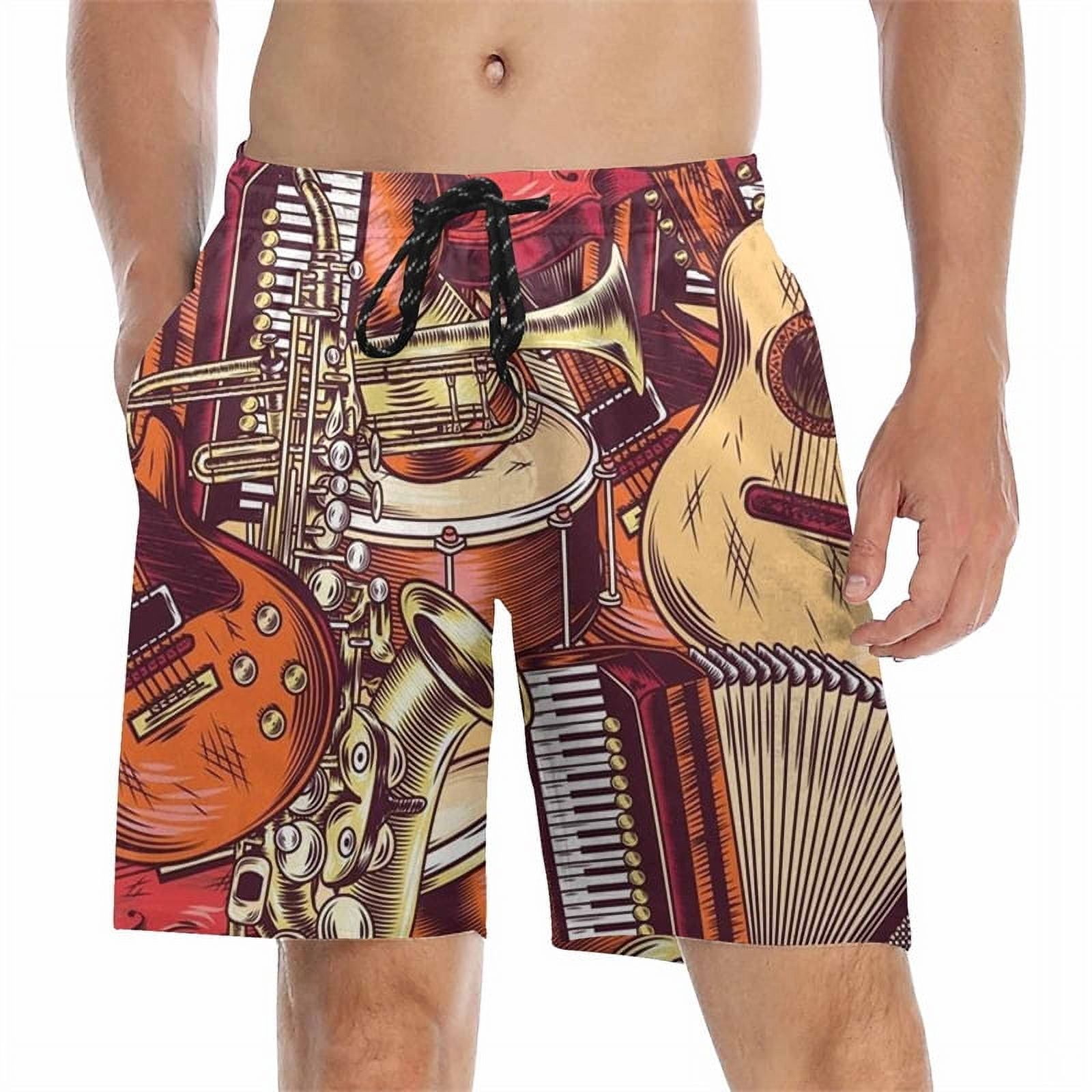 Music Note Symbol Guitar Graphic Shorts Pants 3D Printed Hip Hop y2k ...