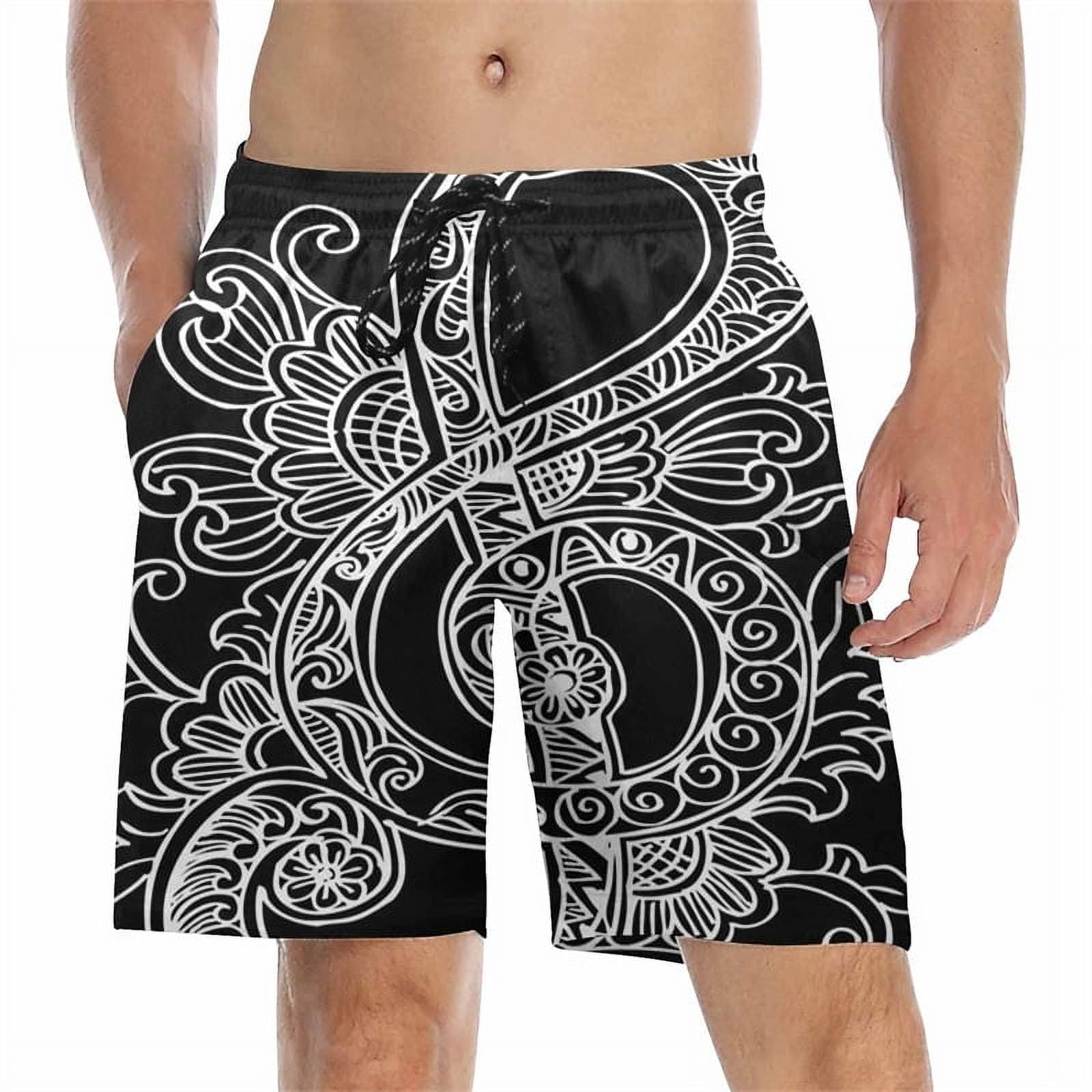Music Note Symbol Guitar Graphic Shorts Pants 3D Printed Hip Hop y2k ...