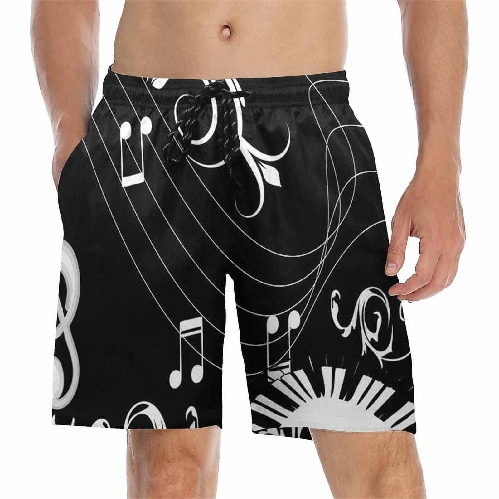 Music Note Symbol Guitar Graphic Shorts Pants 3D Printed Hip Hop y2k ...