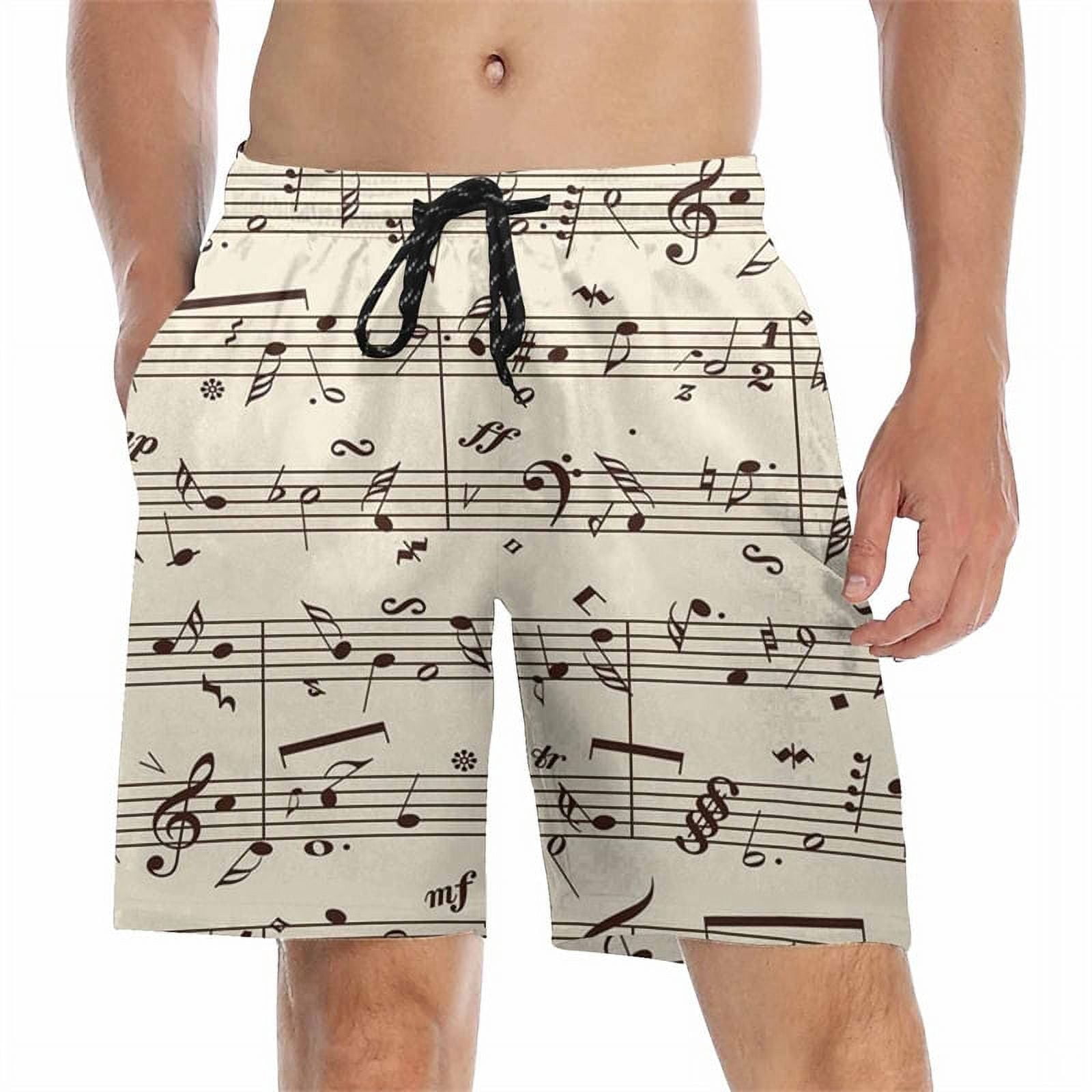 Music Note Symbol Guitar Graphic Shorts Pants 3D Printed Hip Hop y2k ...