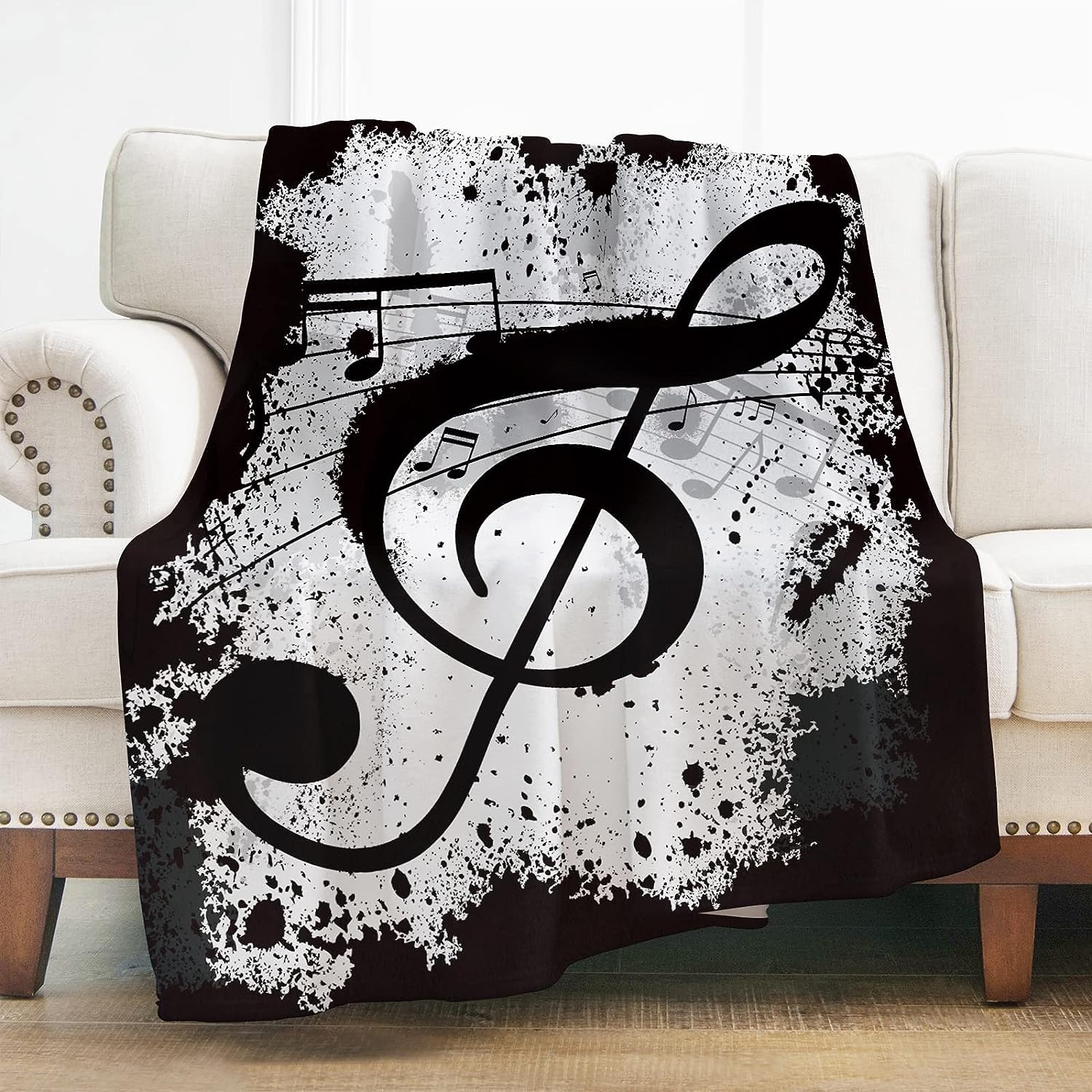Music Note Throw Blanket Gifts for Women Girls Boys, Art Decoration for ...