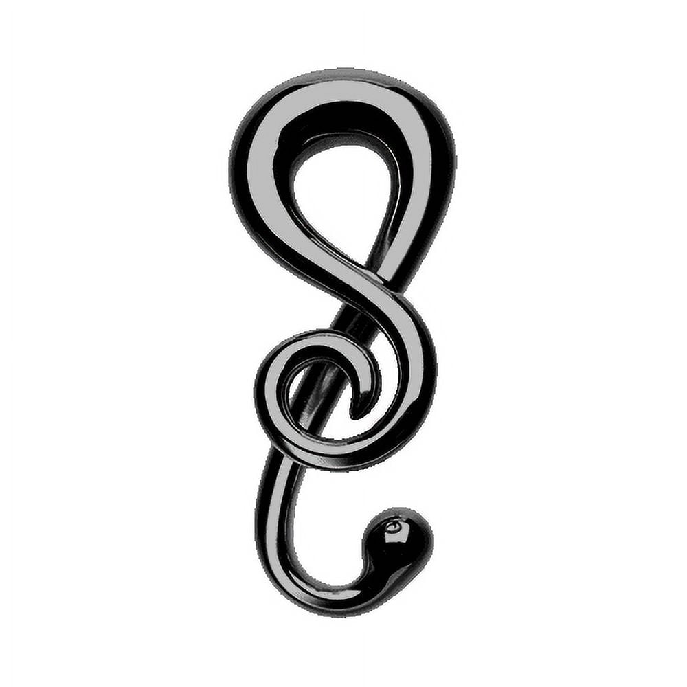 Music Note Treble Clef Steel Ear Gauge Spiral Hanging Taper - Walmart.com
