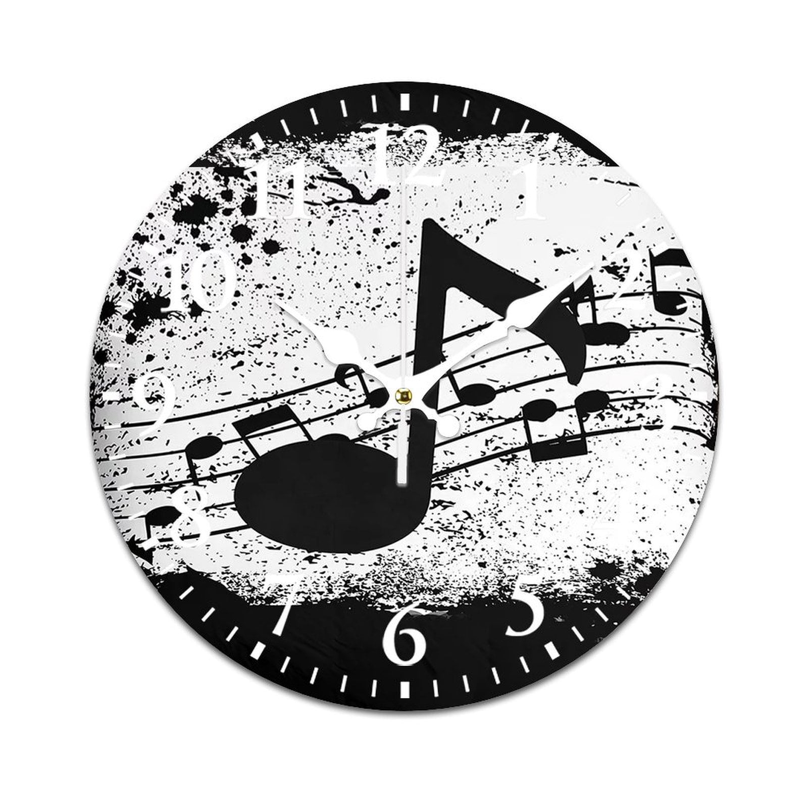 Music Note Wall Clock Modern Design Clocks Wall Hanging Home Office ...
