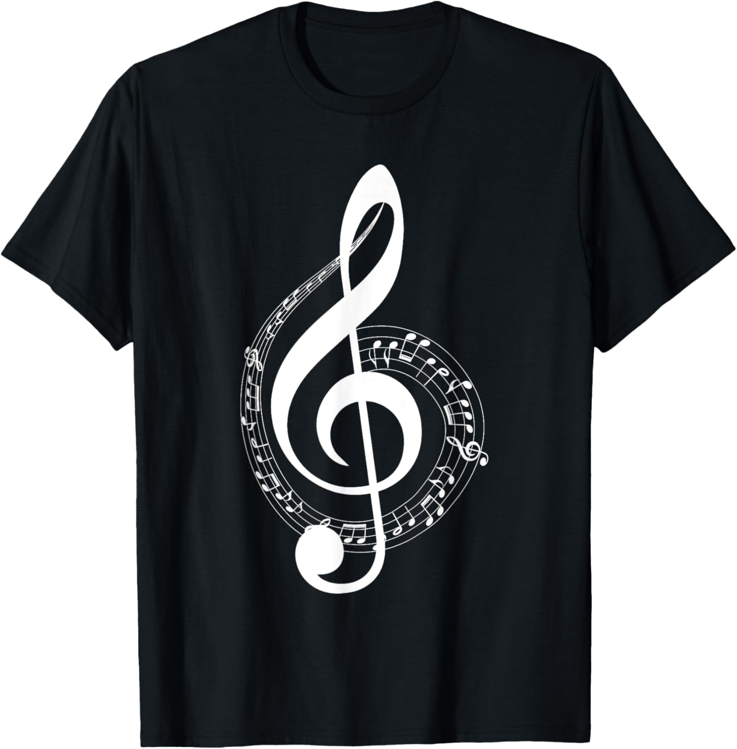 Music Note White Treble Clef Musical Symbol for Musician T-Shirt ...